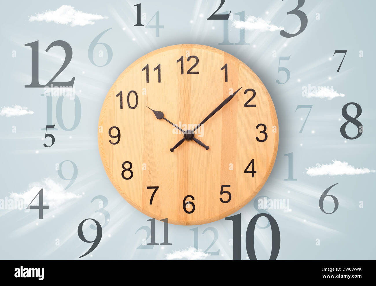 Modern clock with numbers on the side Stock Photo - Alamy