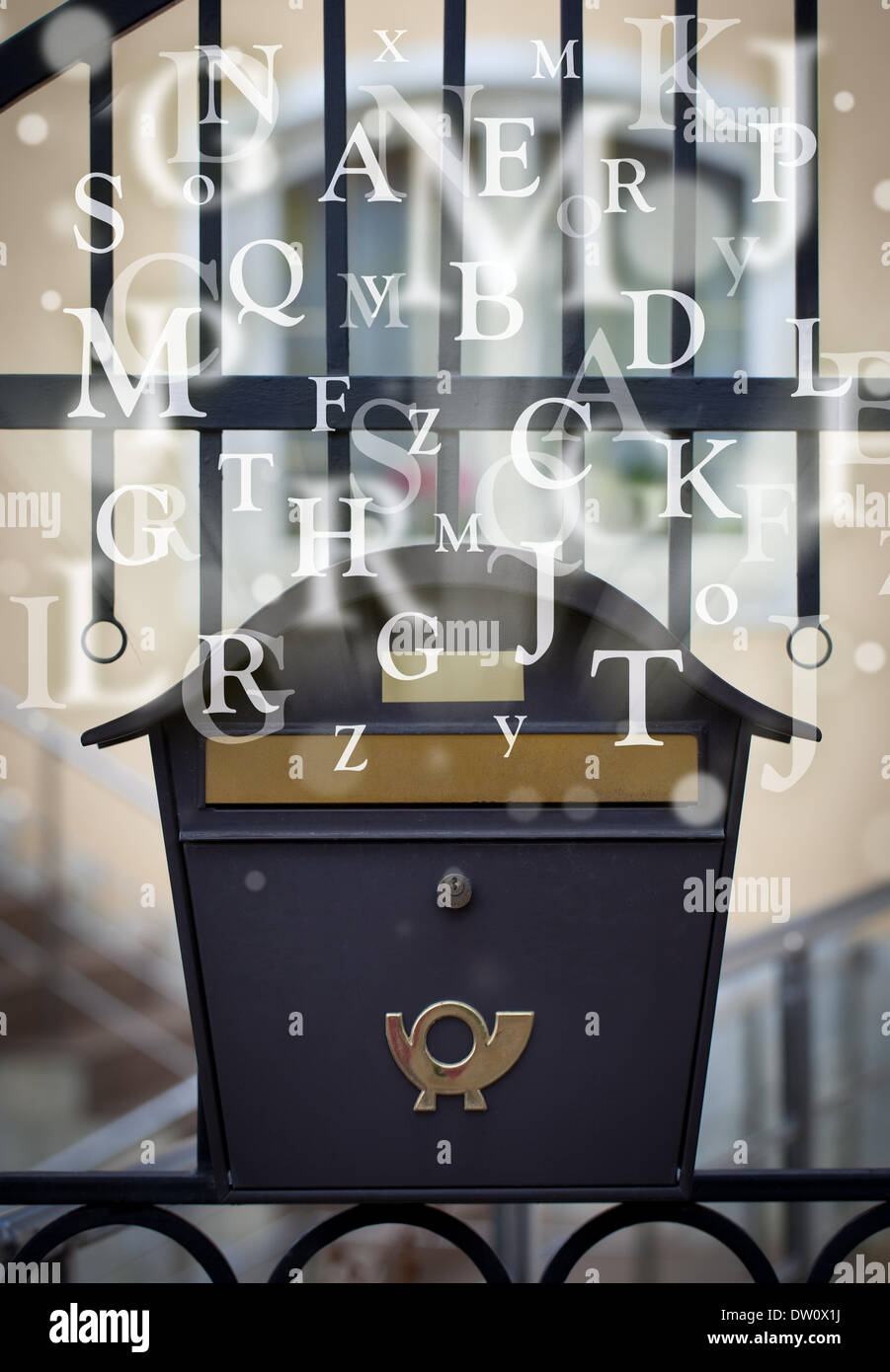 Mail box with letters comming out Stock Photo - Alamy