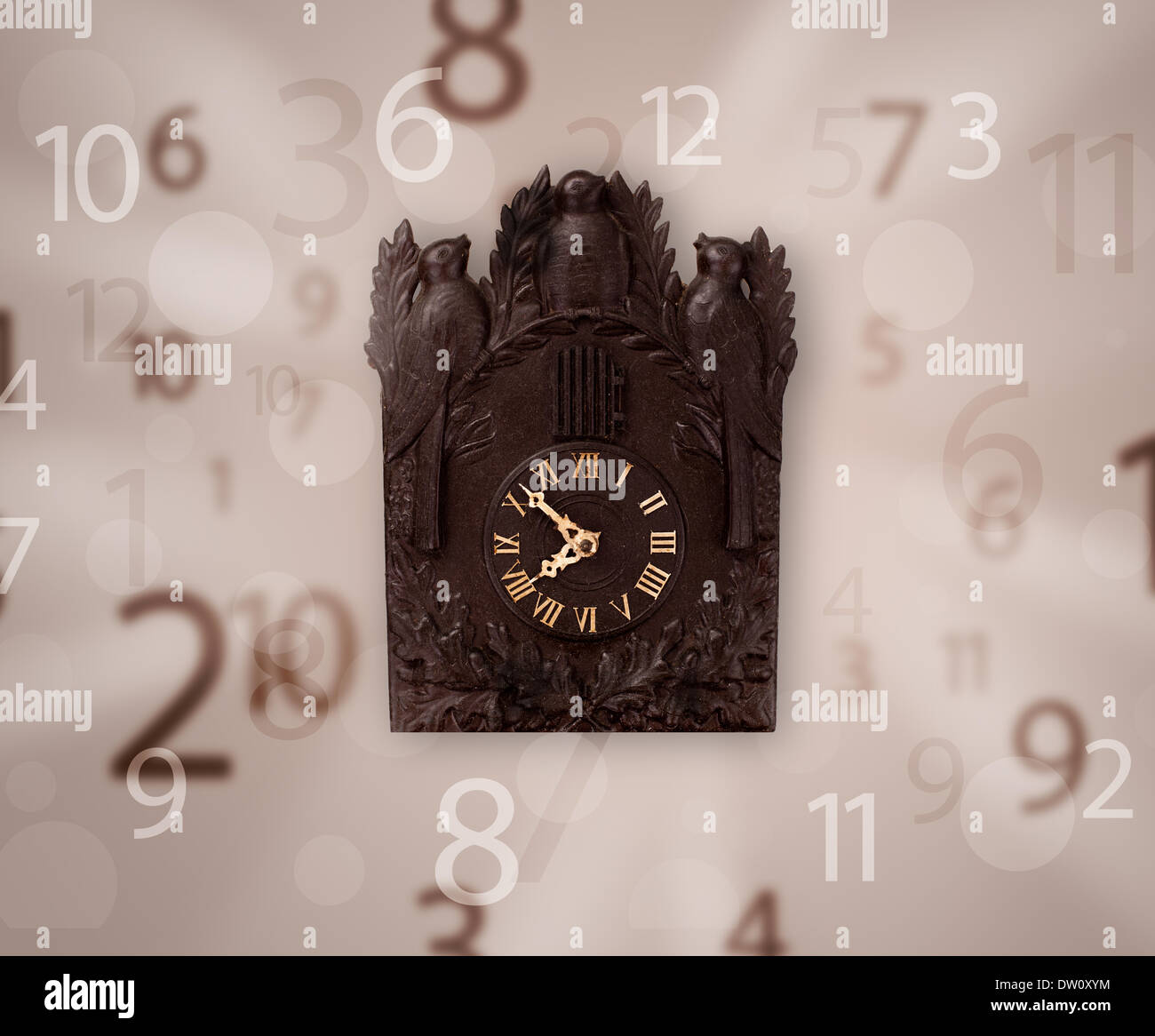 Vintage clock with numbers on the side Stock Photo - Alamy