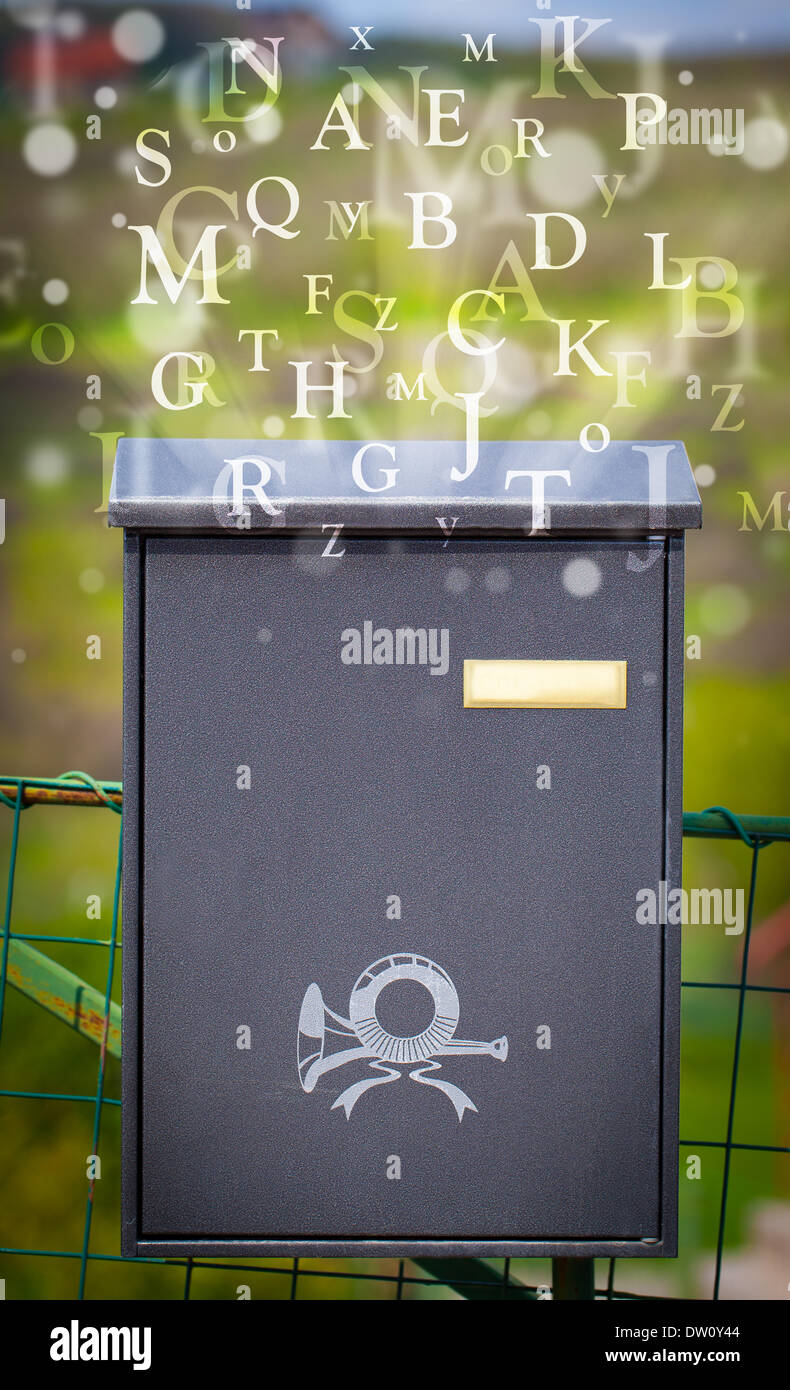 Mail box with letters comming out Stock Photo - Alamy