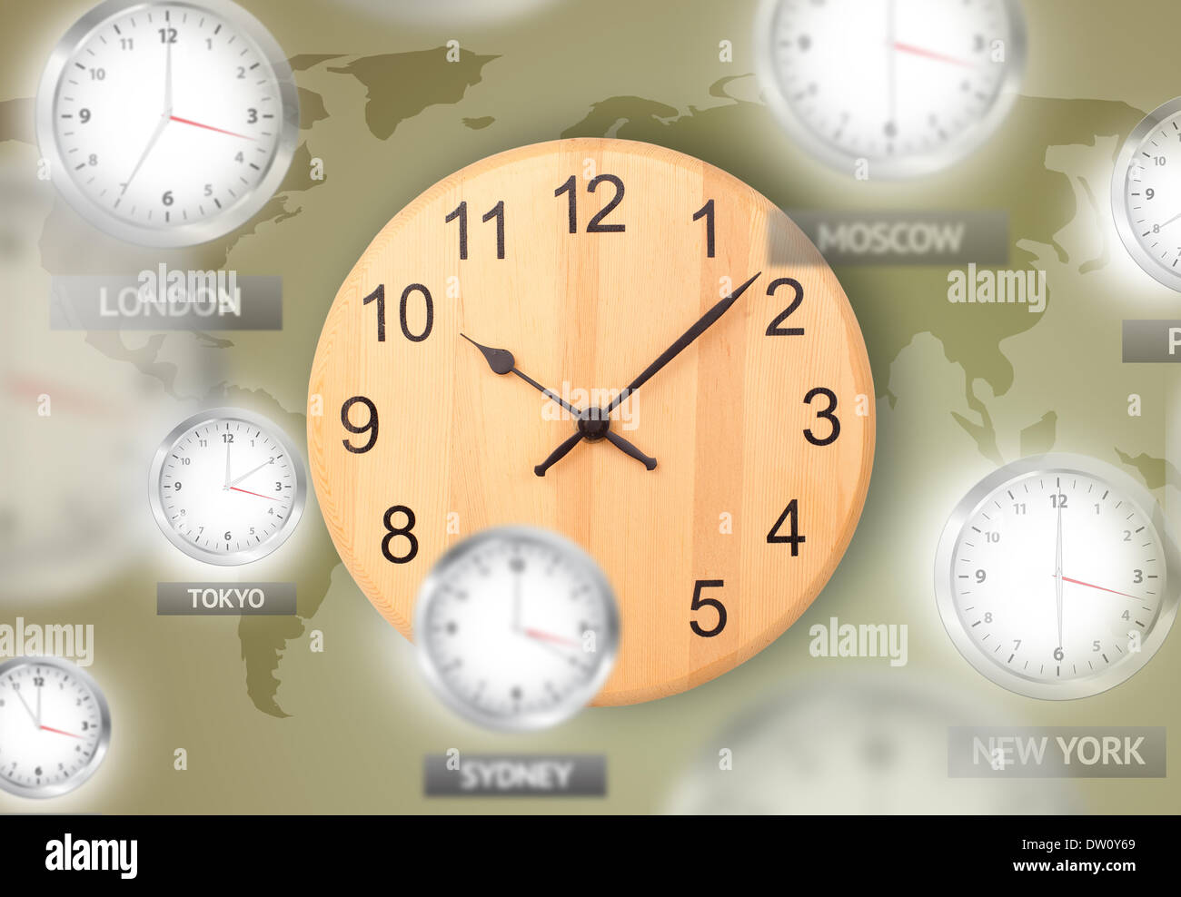 Clocks and time zones over the world concept Stock Photo - Alamy