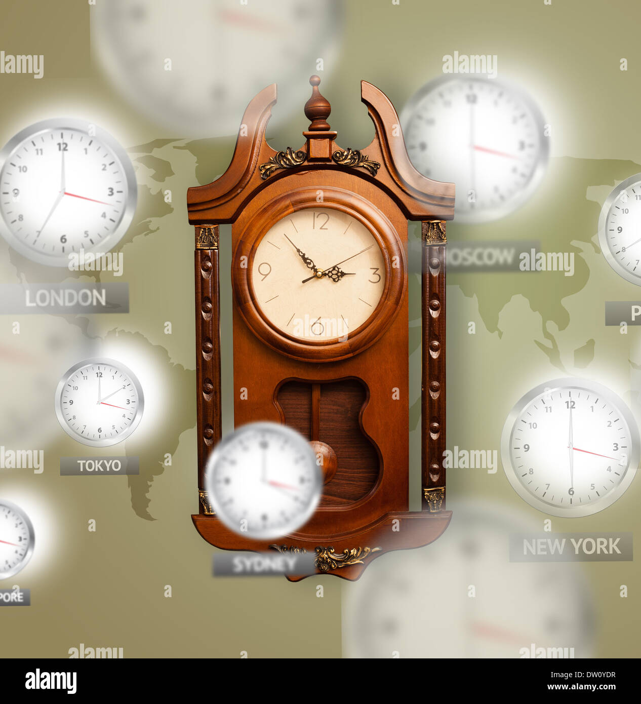Clocks and time zones over the world concept Stock Photo - Alamy
