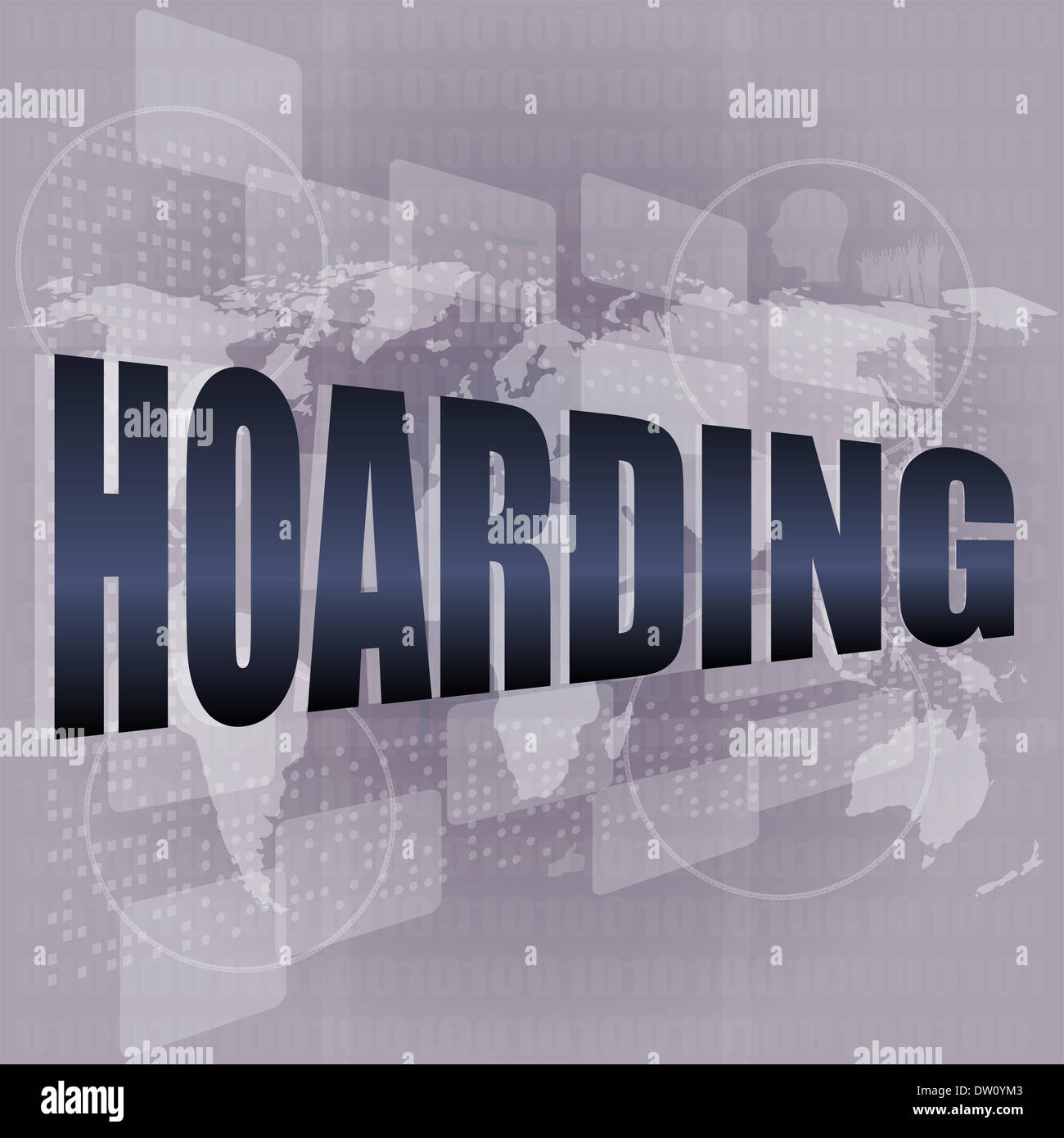 hoarding word on digital touch screen Stock Photo - Alamy