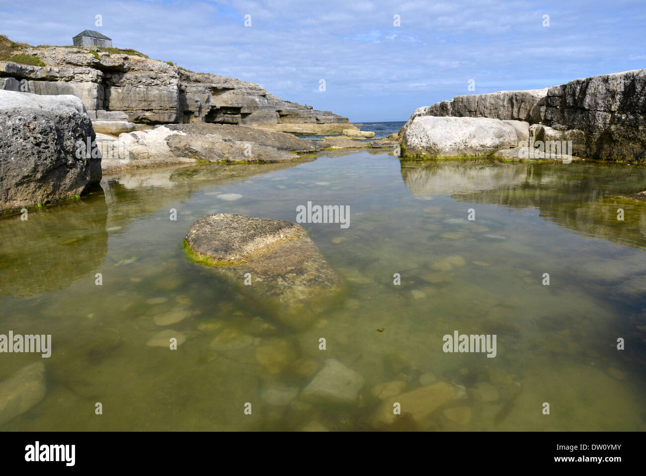 Classic coastal rock pool, Portland, Dorset Stock Photo - Alamy