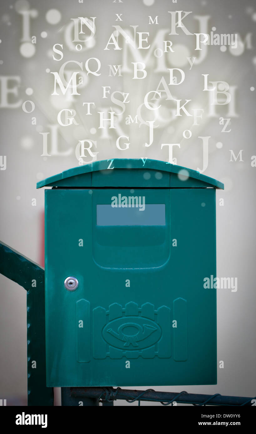 Mail box with letters comming out Stock Photo - Alamy