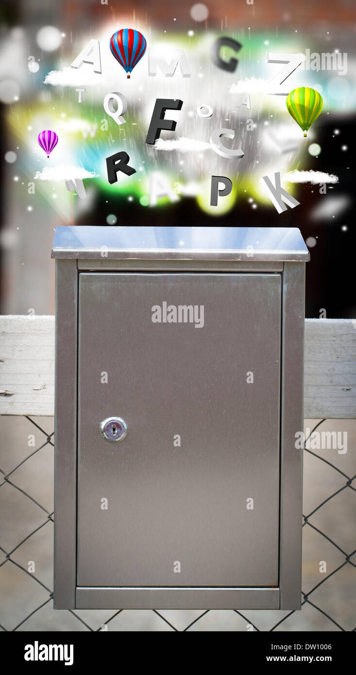 Post box with colorful letters Stock Photo - Alamy