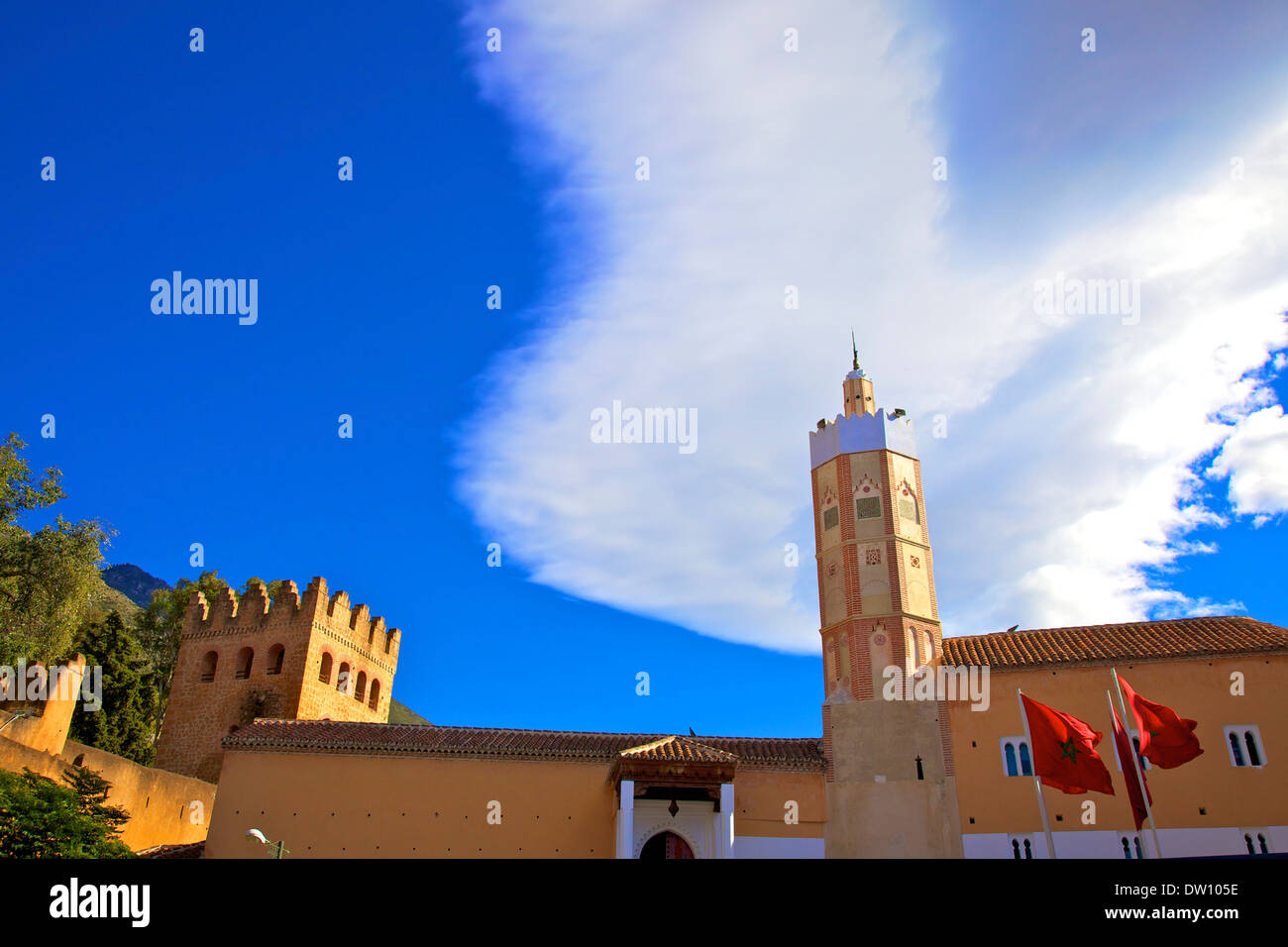 Kasbah And Grand Mosque, Chefchaouen, Morocco, North Africa Stock Photo ...