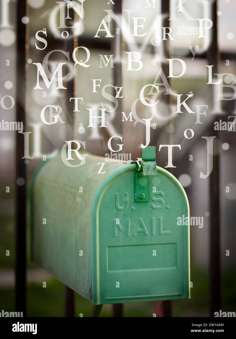 Mail box with letters comming out Stock Photo - Alamy