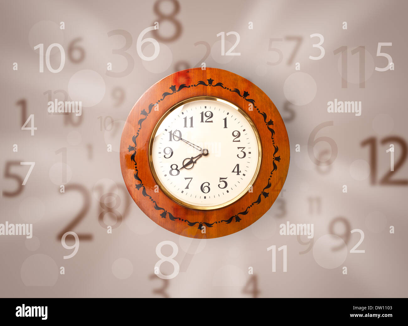 Vintage clock with numbers on the side Stock Photo - Alamy