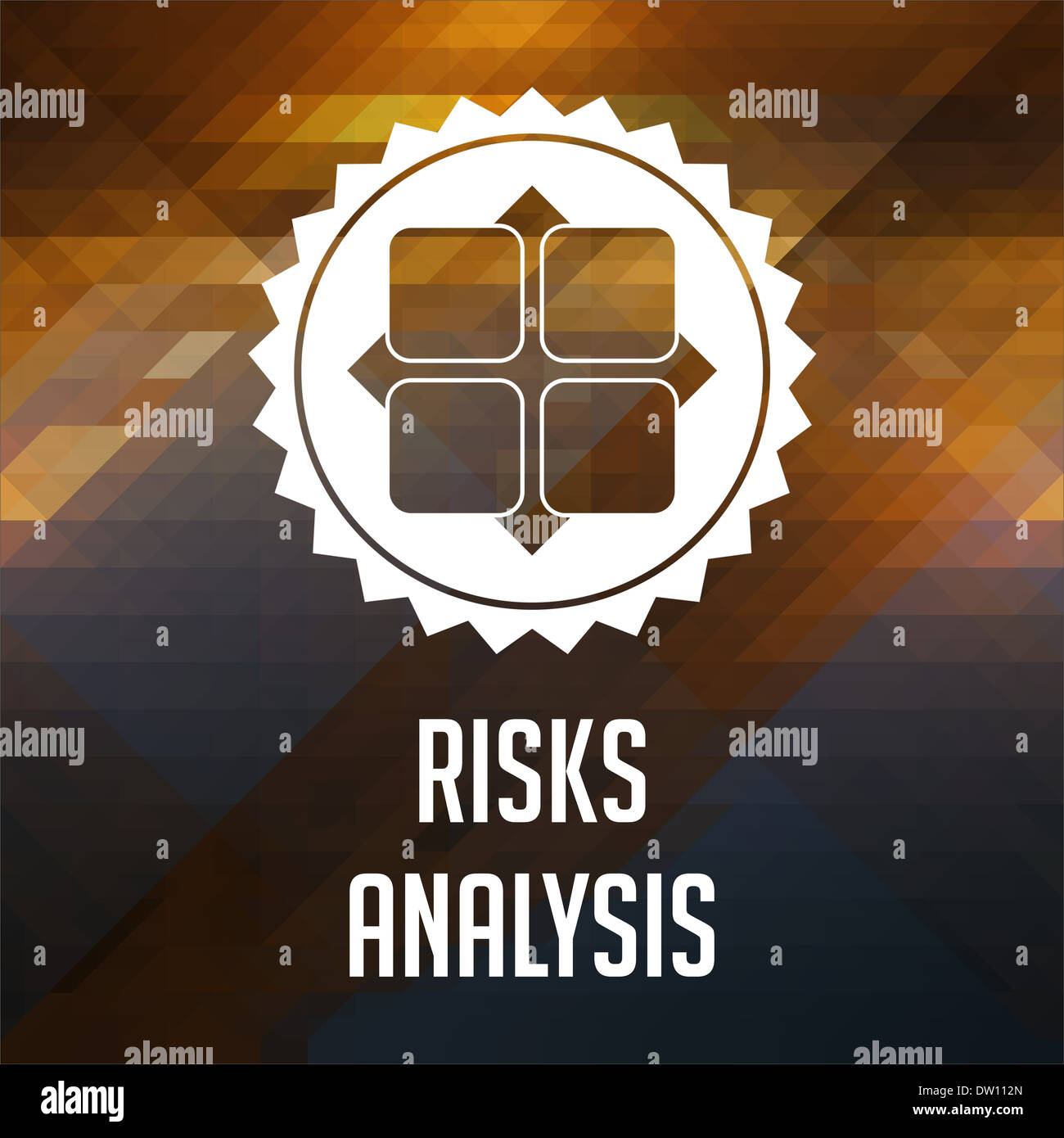 Risk Analysis Concept. Retro label design. Hipster background made of ...