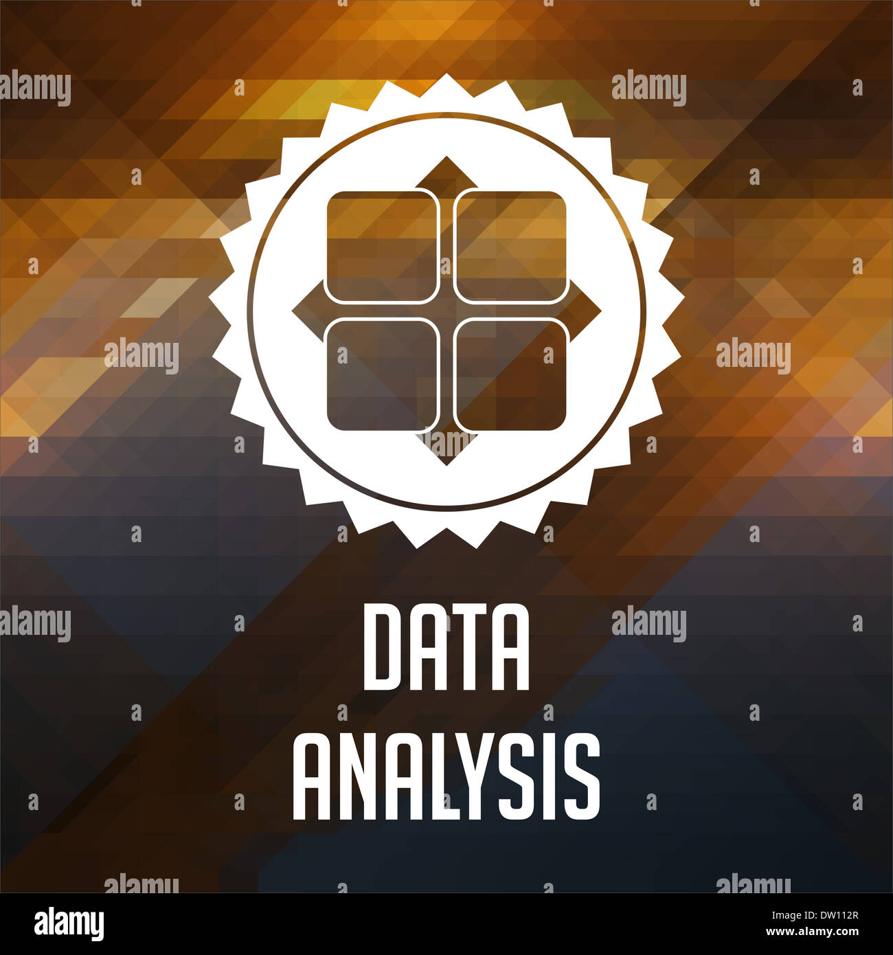 Data Analysis Concept. Retro label design. Hipster background made of ...