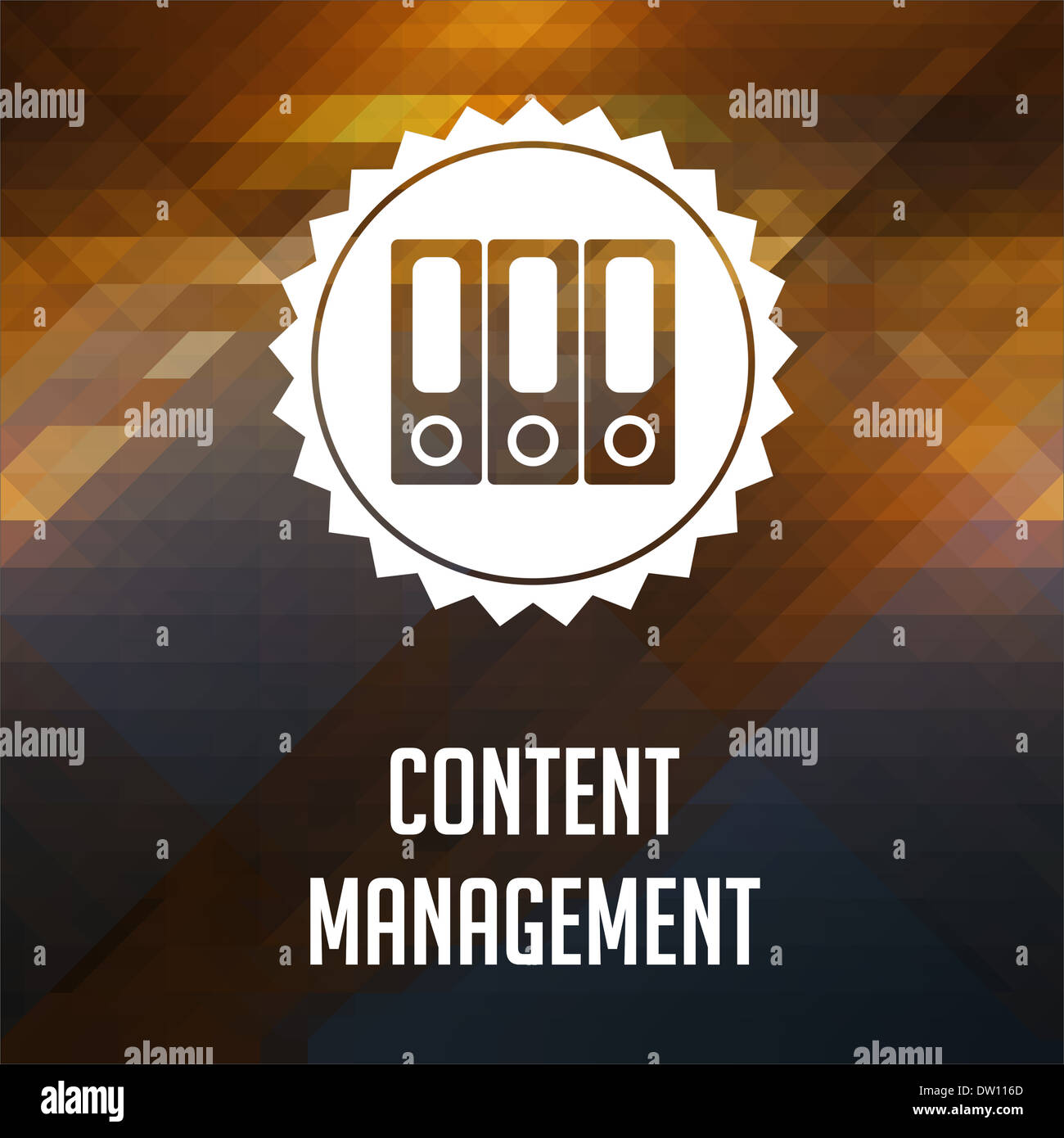Content Management Concept. Retro label design. Hipster background made ...