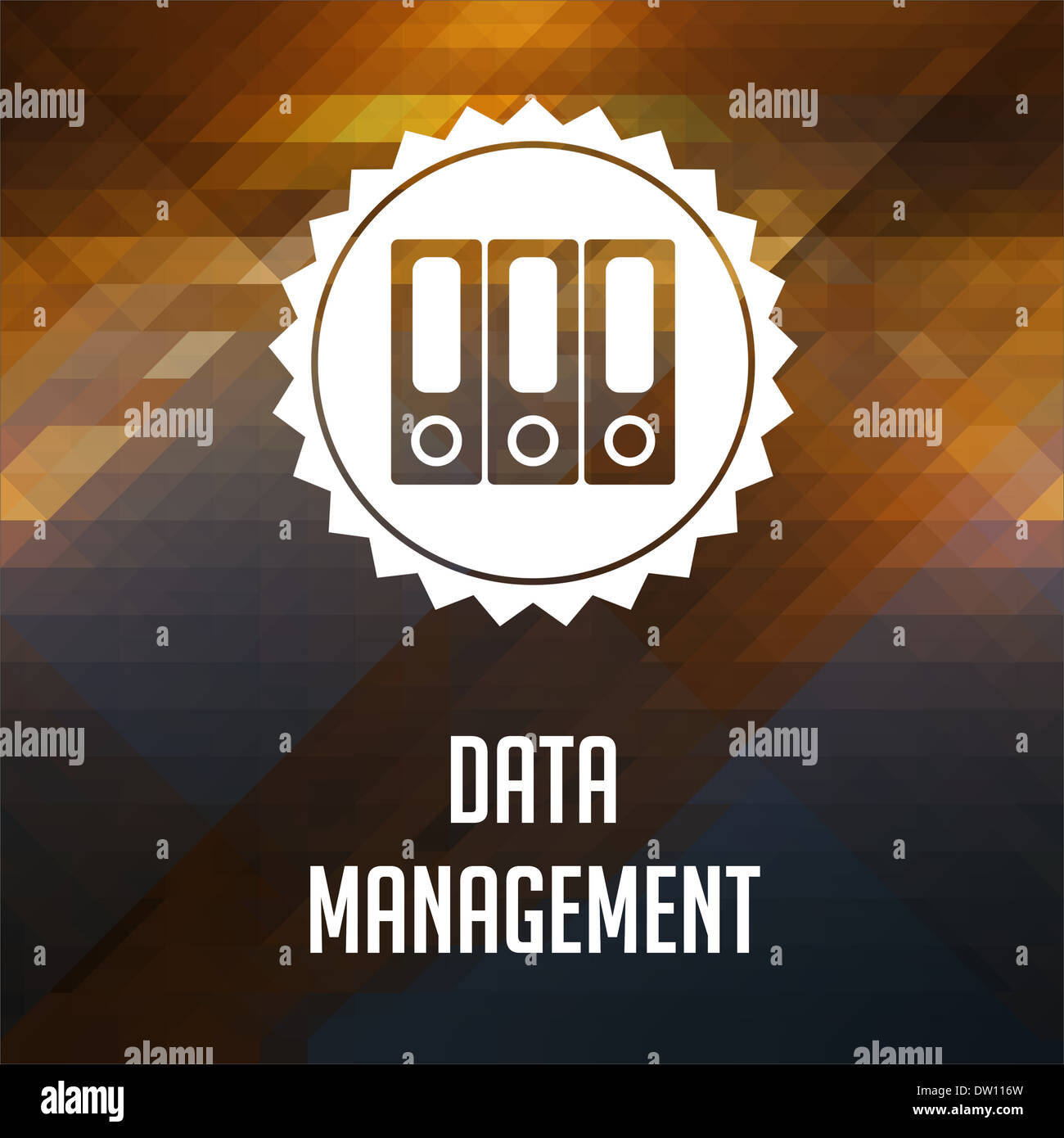 Data Management Concept. Retro label design. Hipster background made of ...