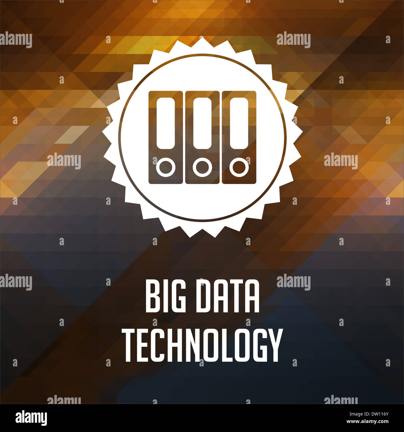 Big Data Technology Concept. Retro label design. Hipster background ...