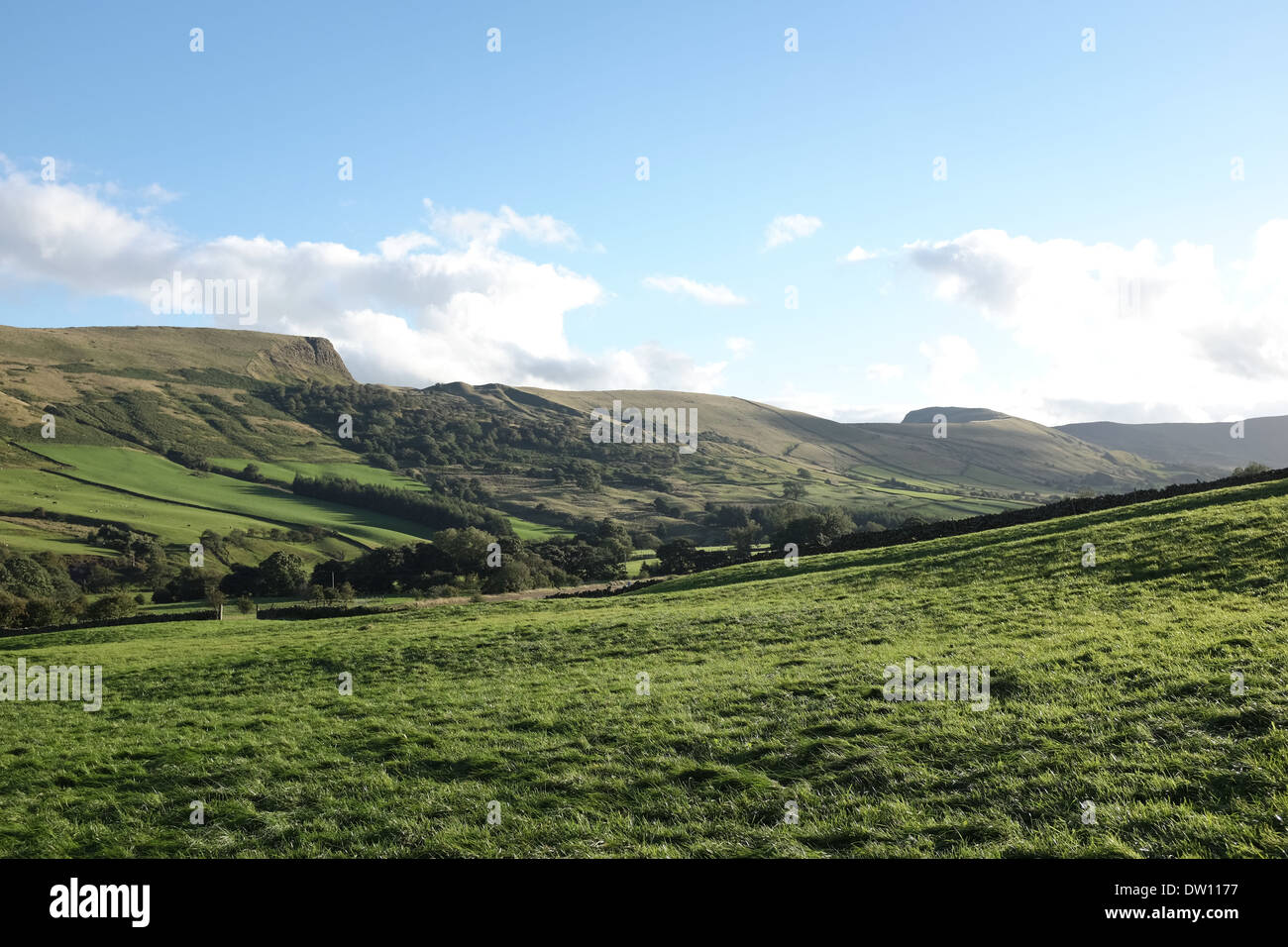 Mam Tor in the Peak District National Park from Edale Valley Stock ...