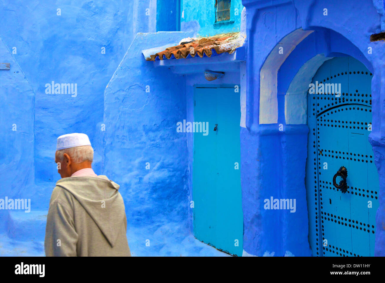 Man In Traditional Clothing, Chefchaouen, Morocco, North Africa Stock ...