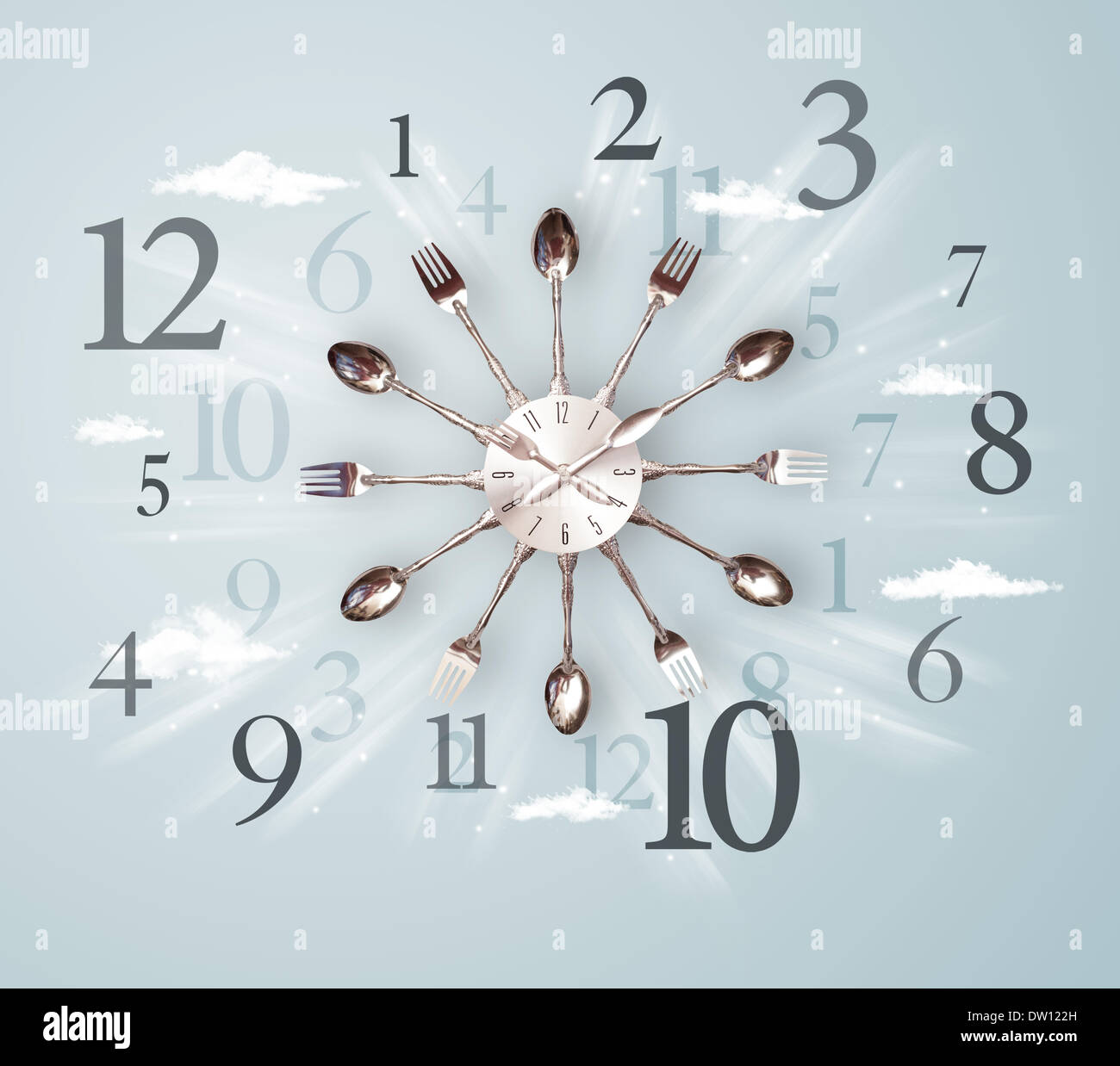 Modern clock with numbers on the side Stock Photo - Alamy