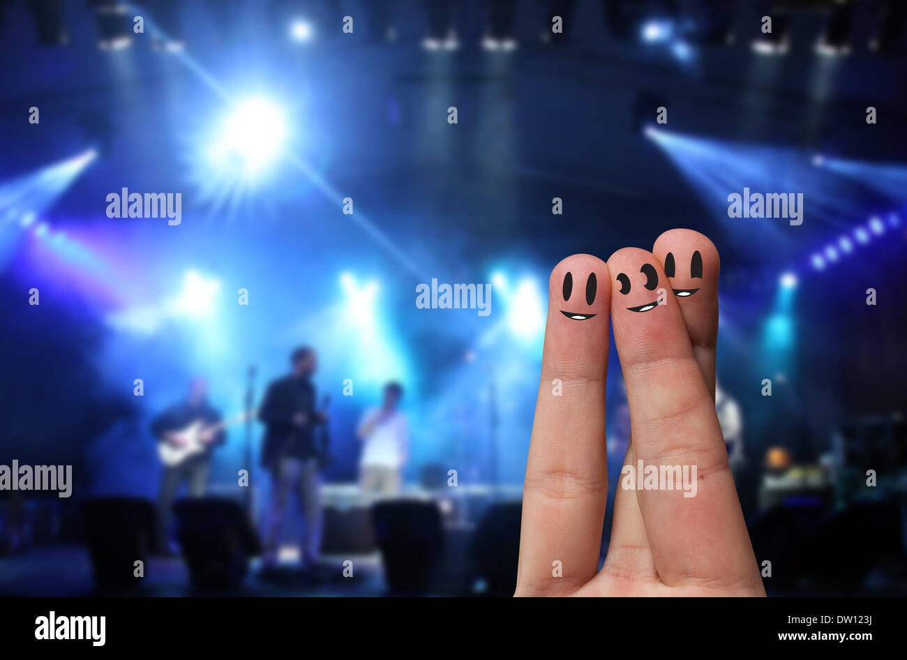 Finger Hug at an open-air live concert Stock Photo - Alamy