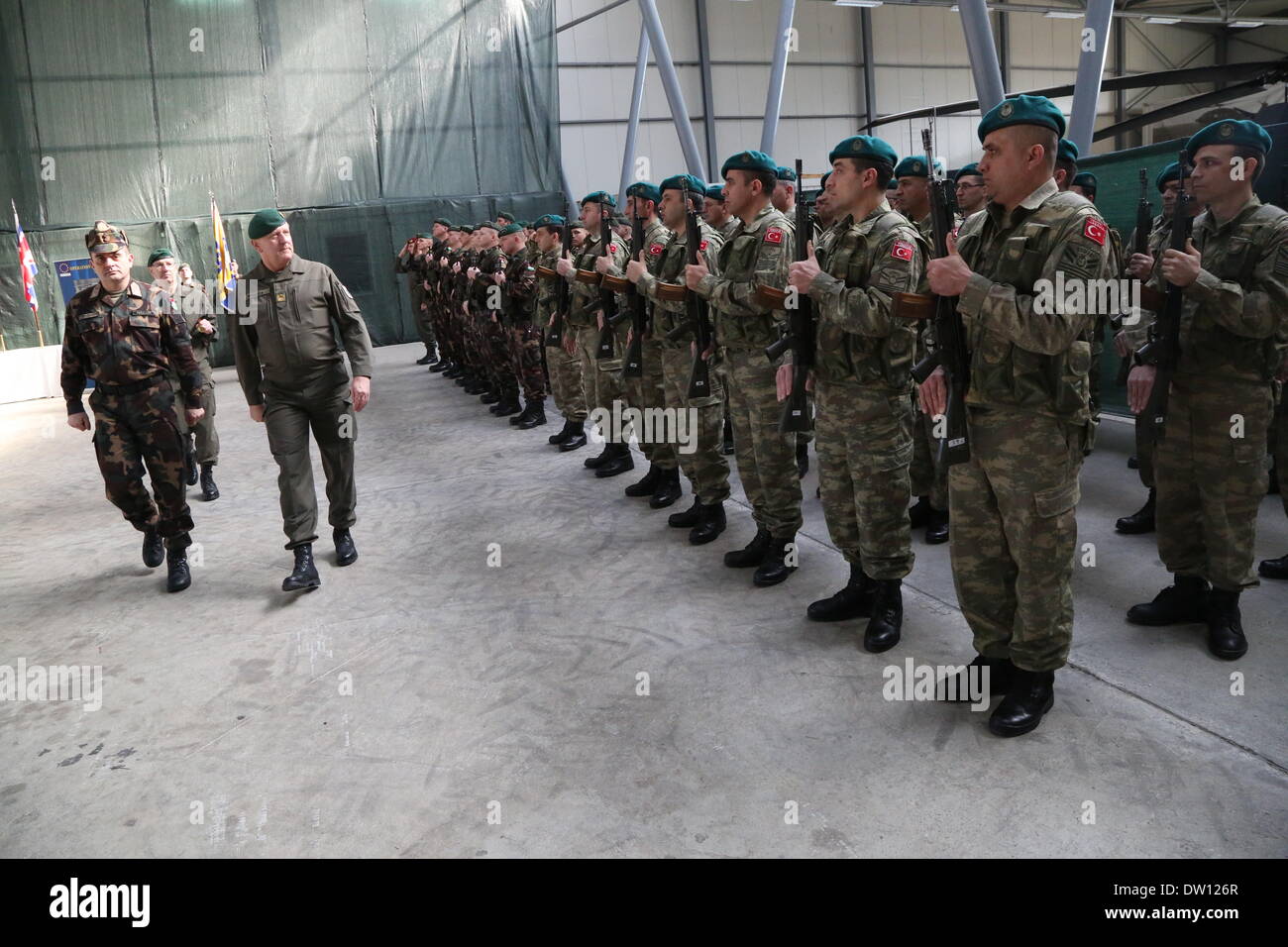 Sarajevo, Bosnia-Herzegovina. 25th Feb, 2014. Austrian officers check ...