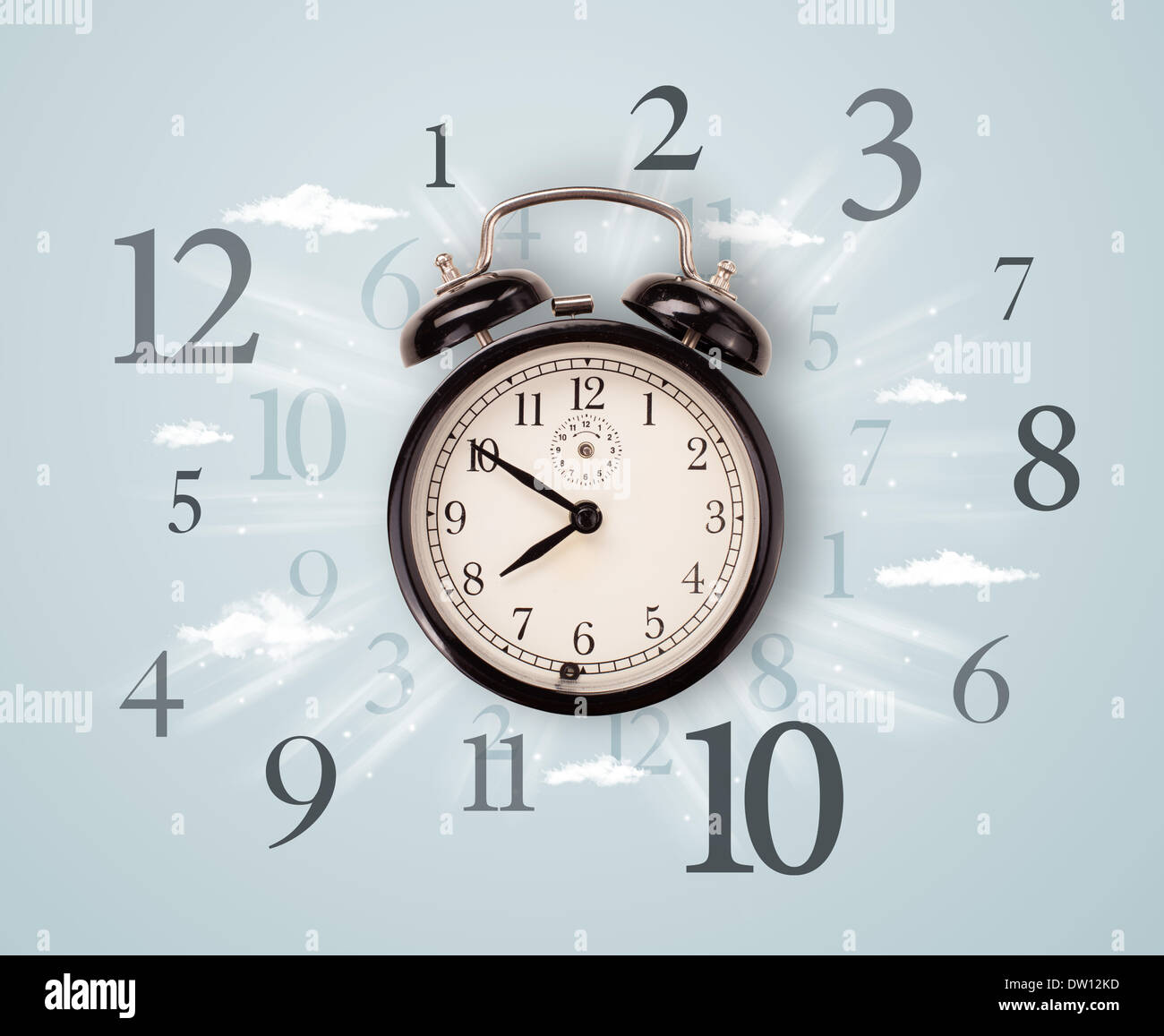 Modern clock with numbers on the side Stock Photo - Alamy