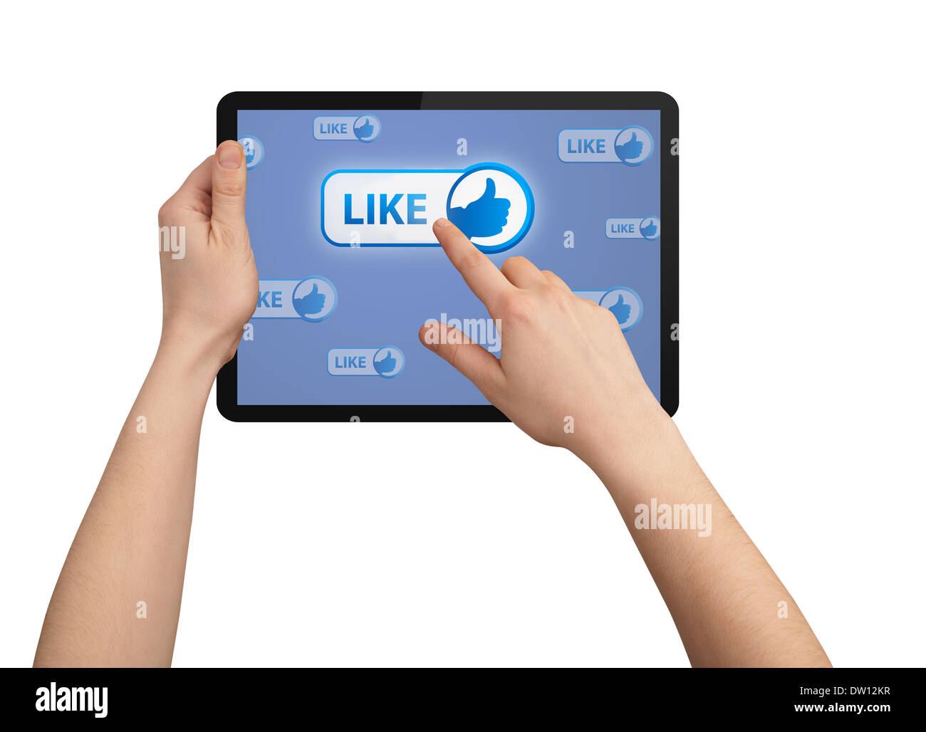 Hand finger press like button Cut Out Stock Images & Pictures - Alamy