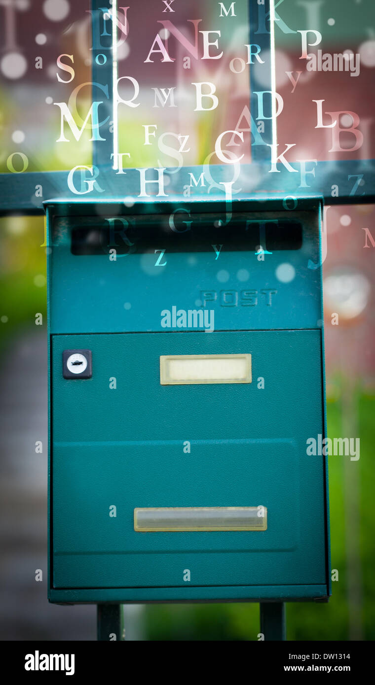 Mail box with letters comming out Stock Photo - Alamy