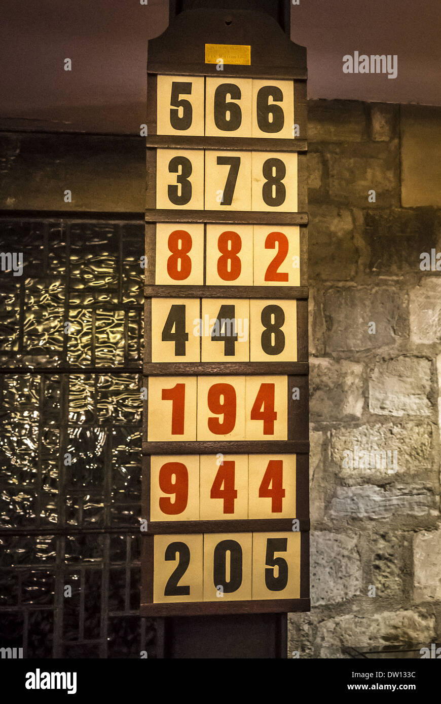 Hymn board numbers church hi-res stock photography and images - Alamy