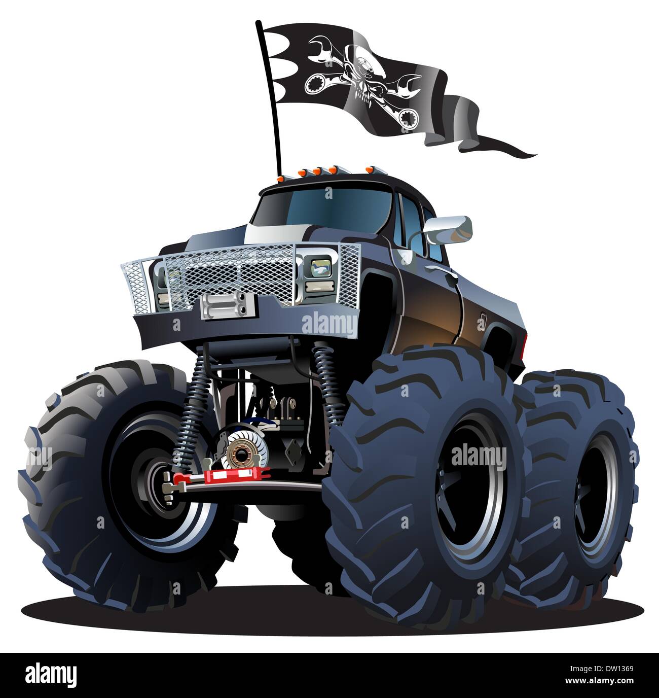 Cartoon Monster Truck Stock Photo - Alamy