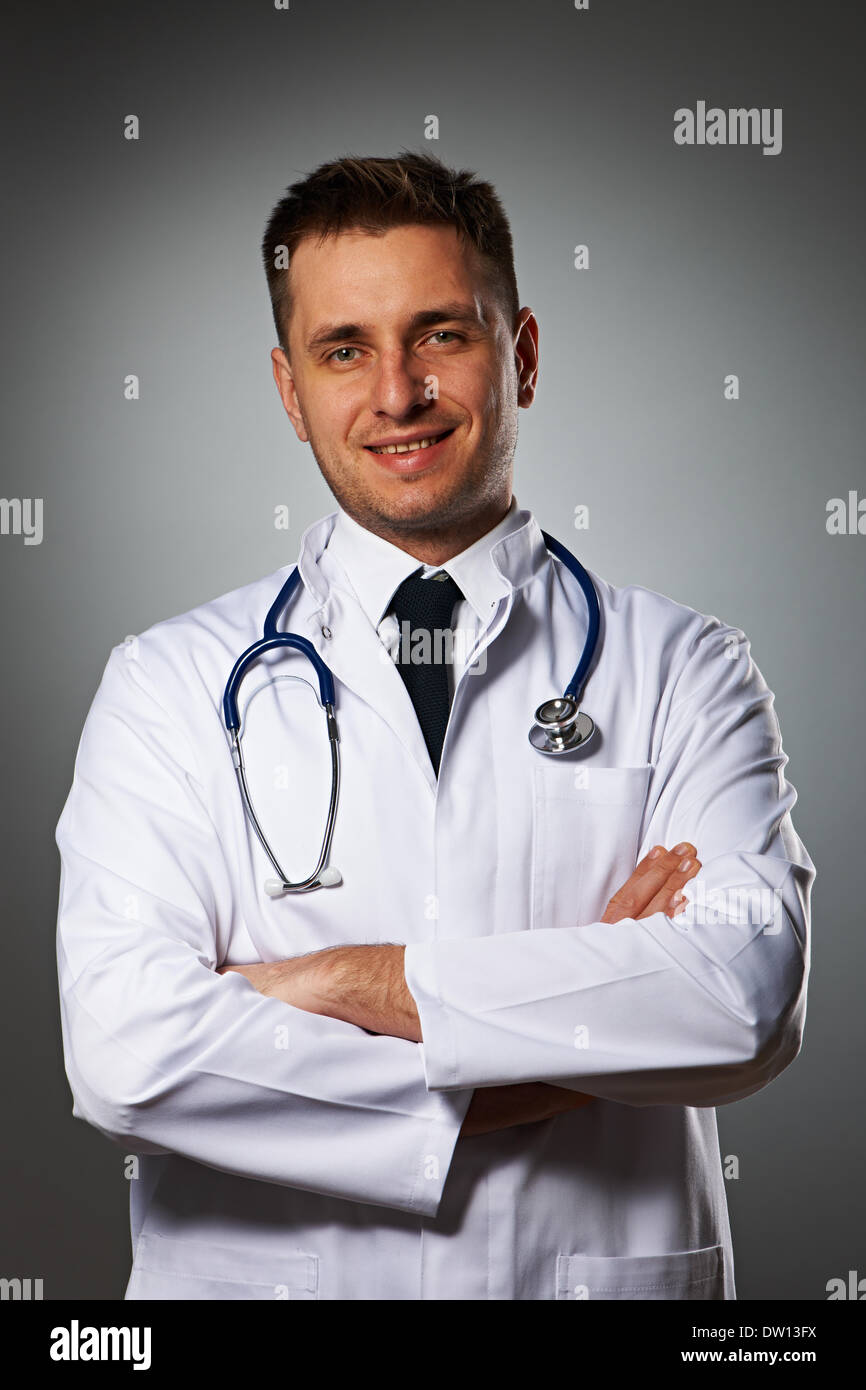 Medical doctor with stethoscope portrait Stock Photo - Alamy