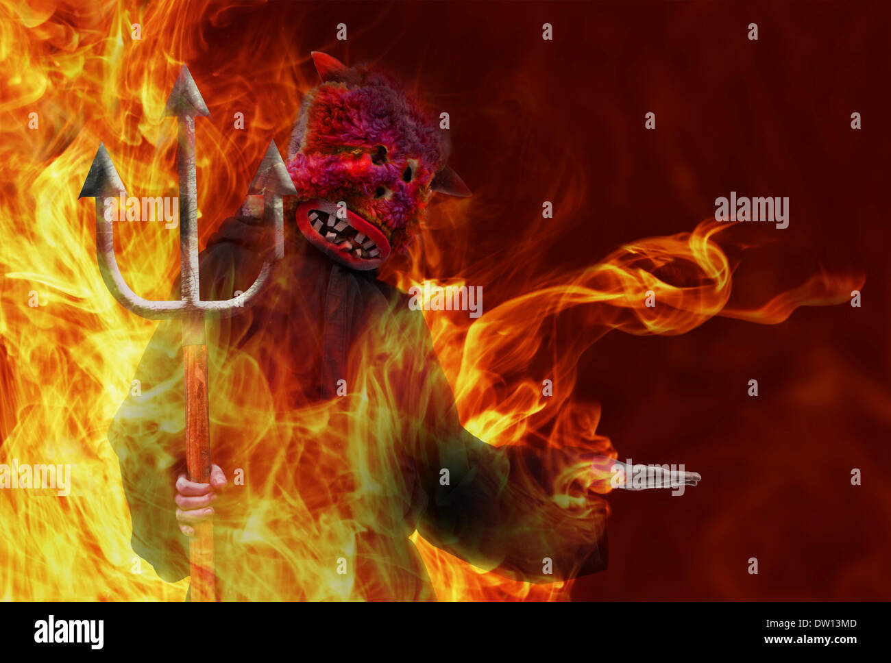 Devil with a trident Stock Photo - Alamy