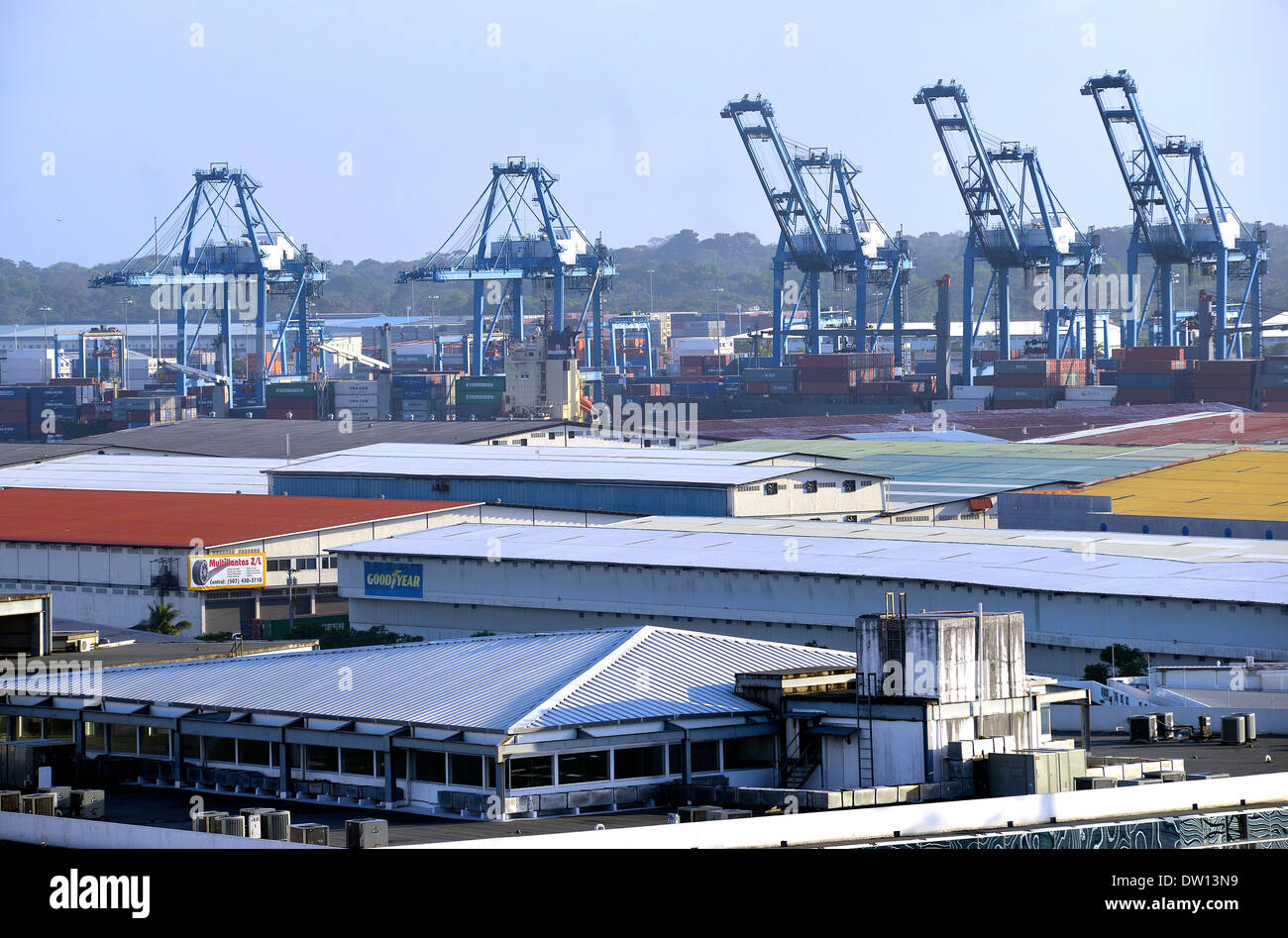Zona libre of Colon and port Colon Republic of Panama Stock Photo - Alamy