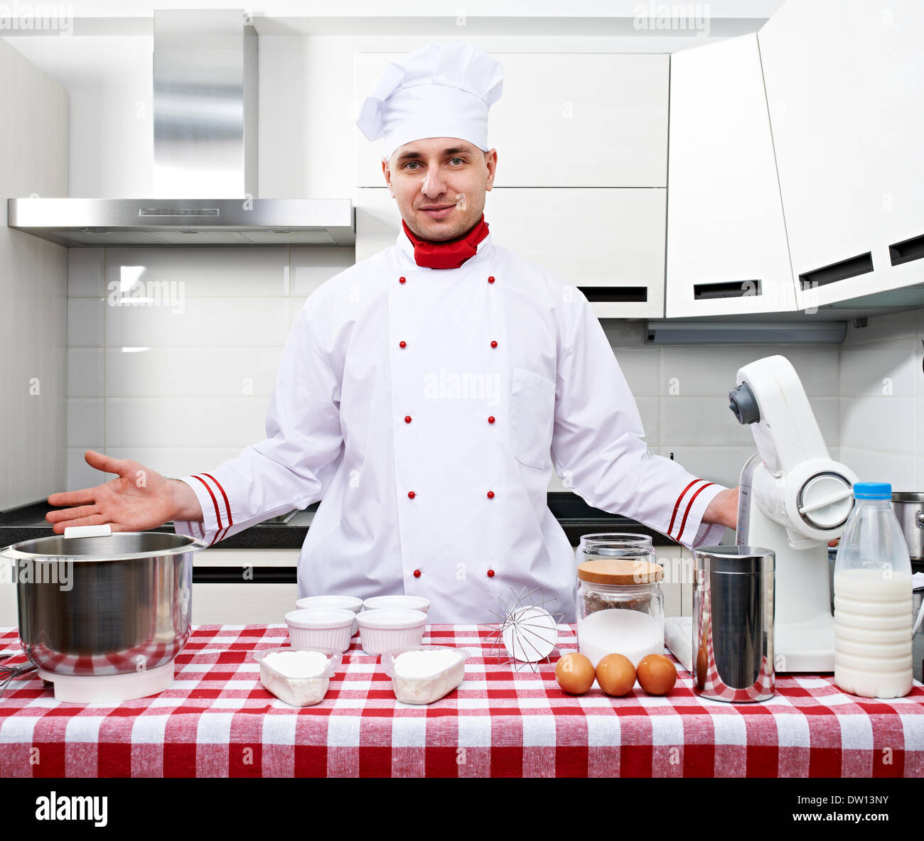 Male chef at kitchen Stock Photo - Alamy