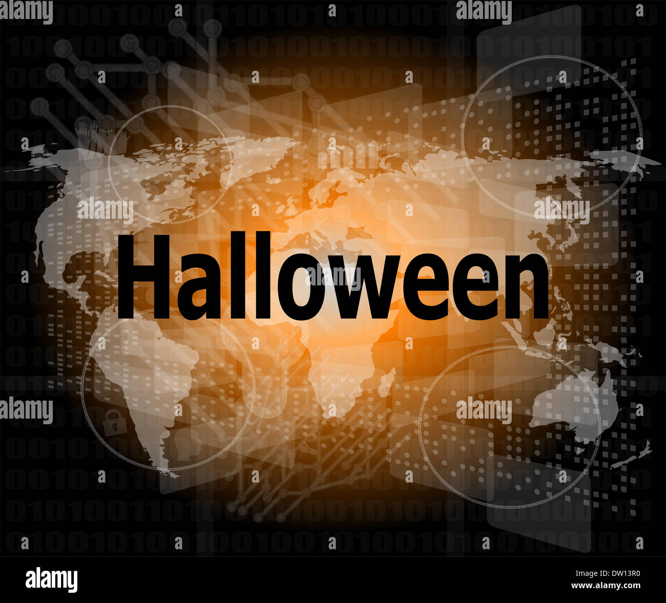 halloween word on digital touch screen Stock Photo - Alamy