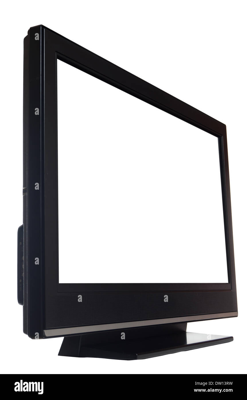flat screen tv isolated on white Stock Photo - Alamy