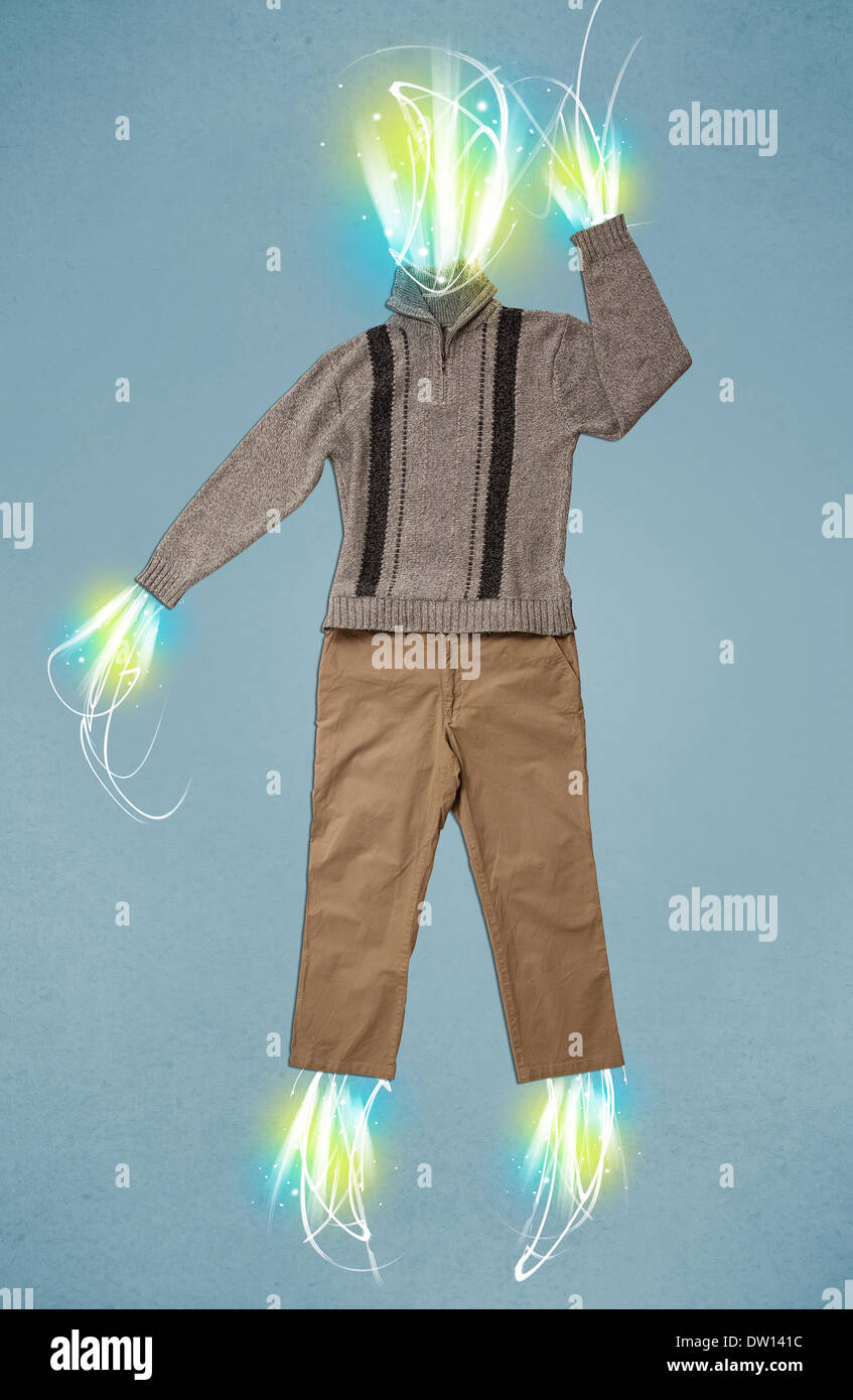 Energy beam in casual clothes concept Stock Photo - Alamy