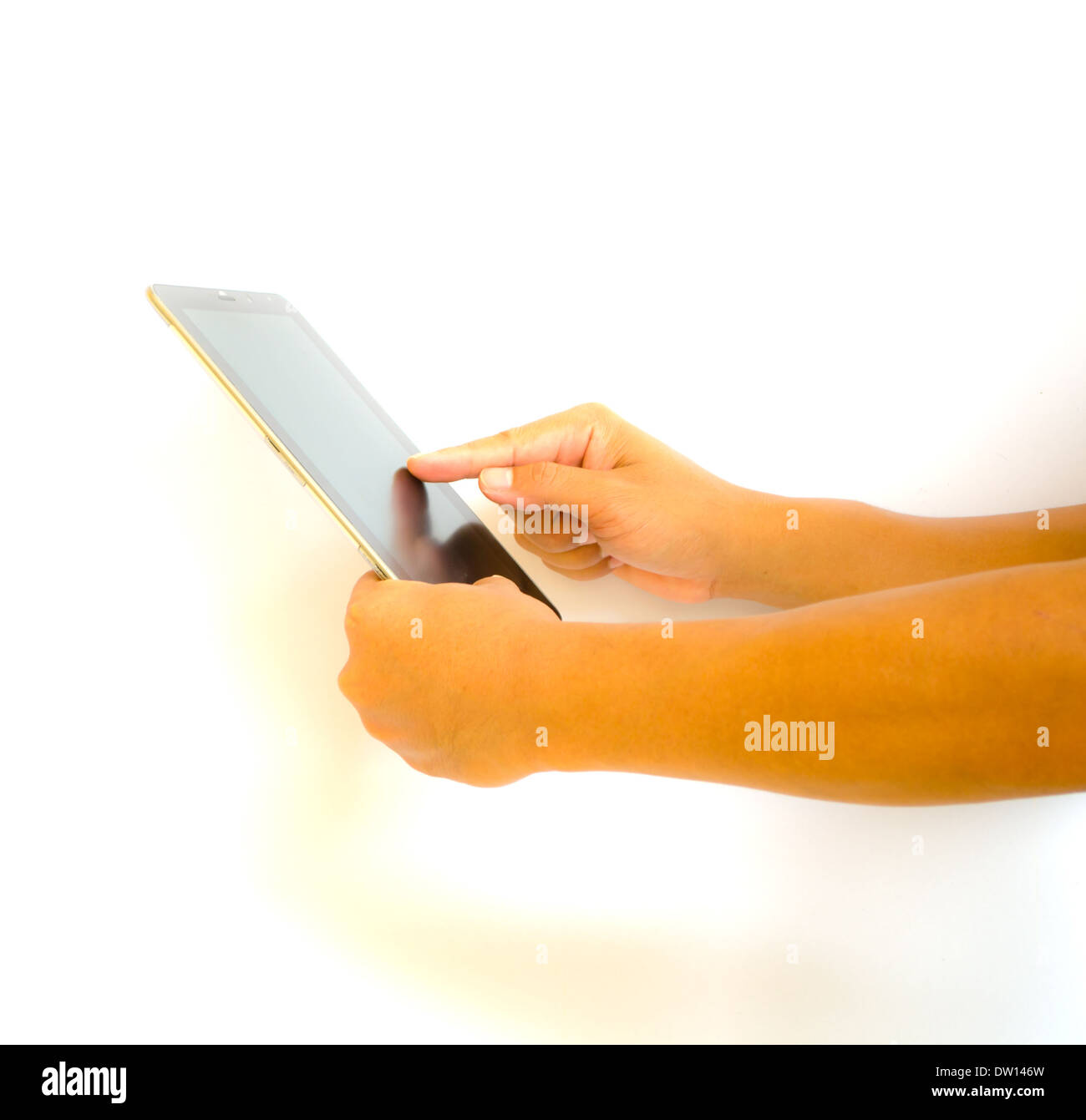 Business man Hold tablet computer Stock Photo - Alamy