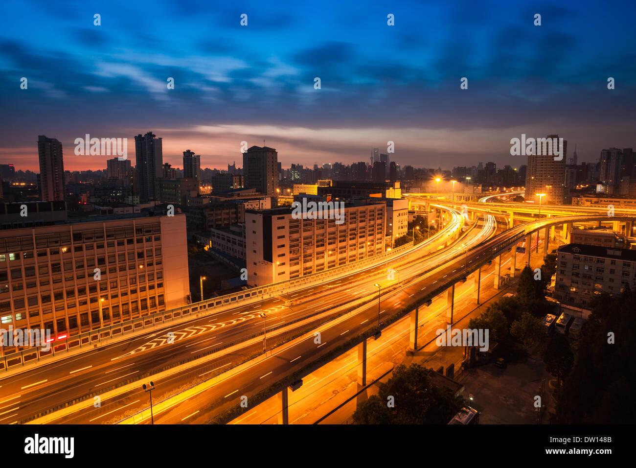elevated road at dawn Stock Photo - Alamy