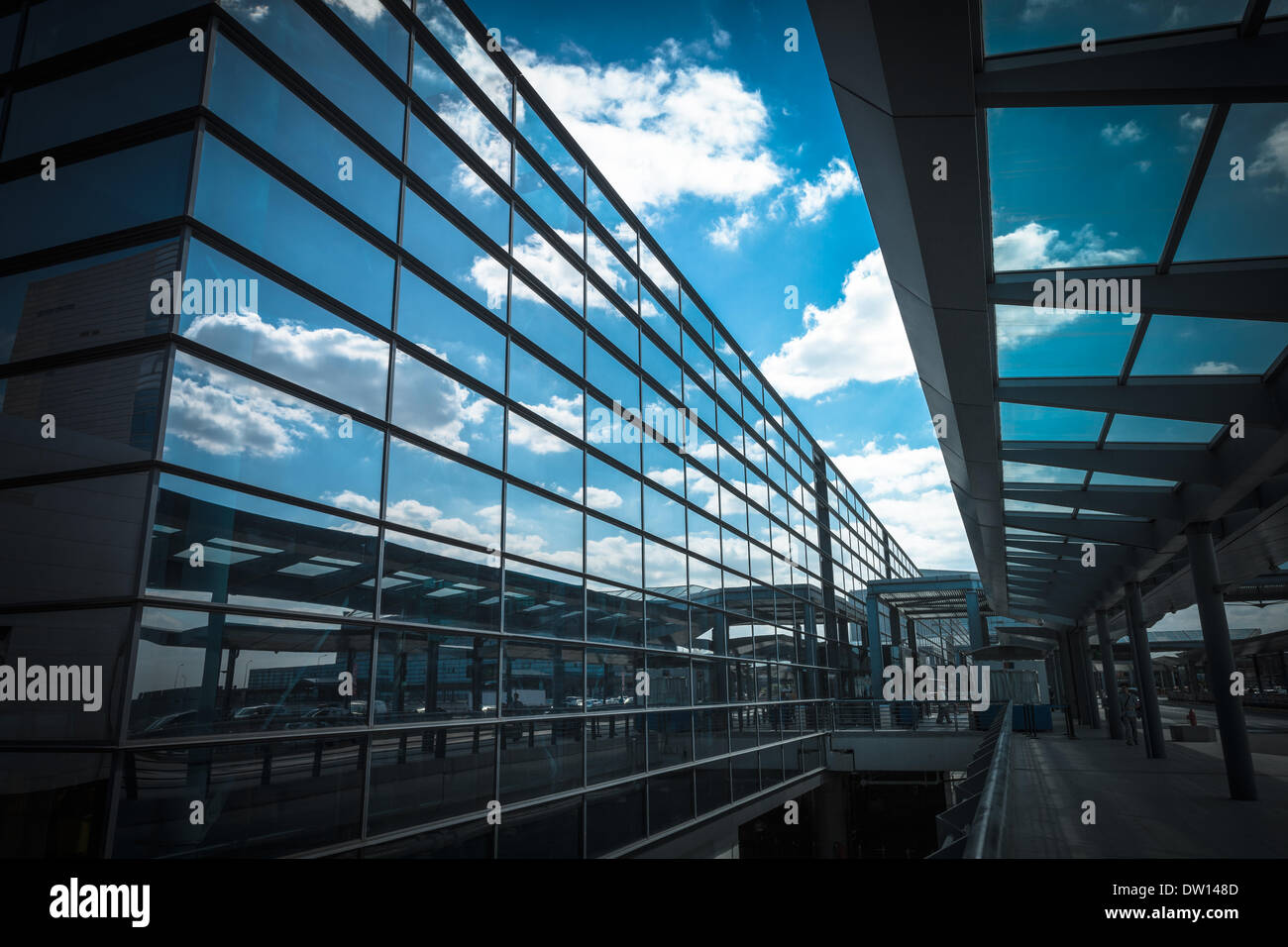 sky reflection in the airport terminal Stock Photo - Alamy