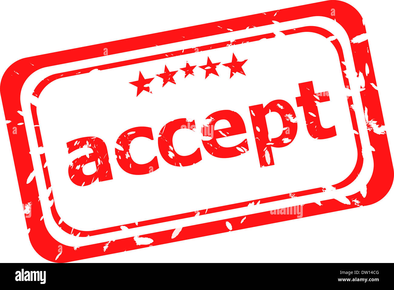 red rubber stamp with accept word Stock Photo - Alamy