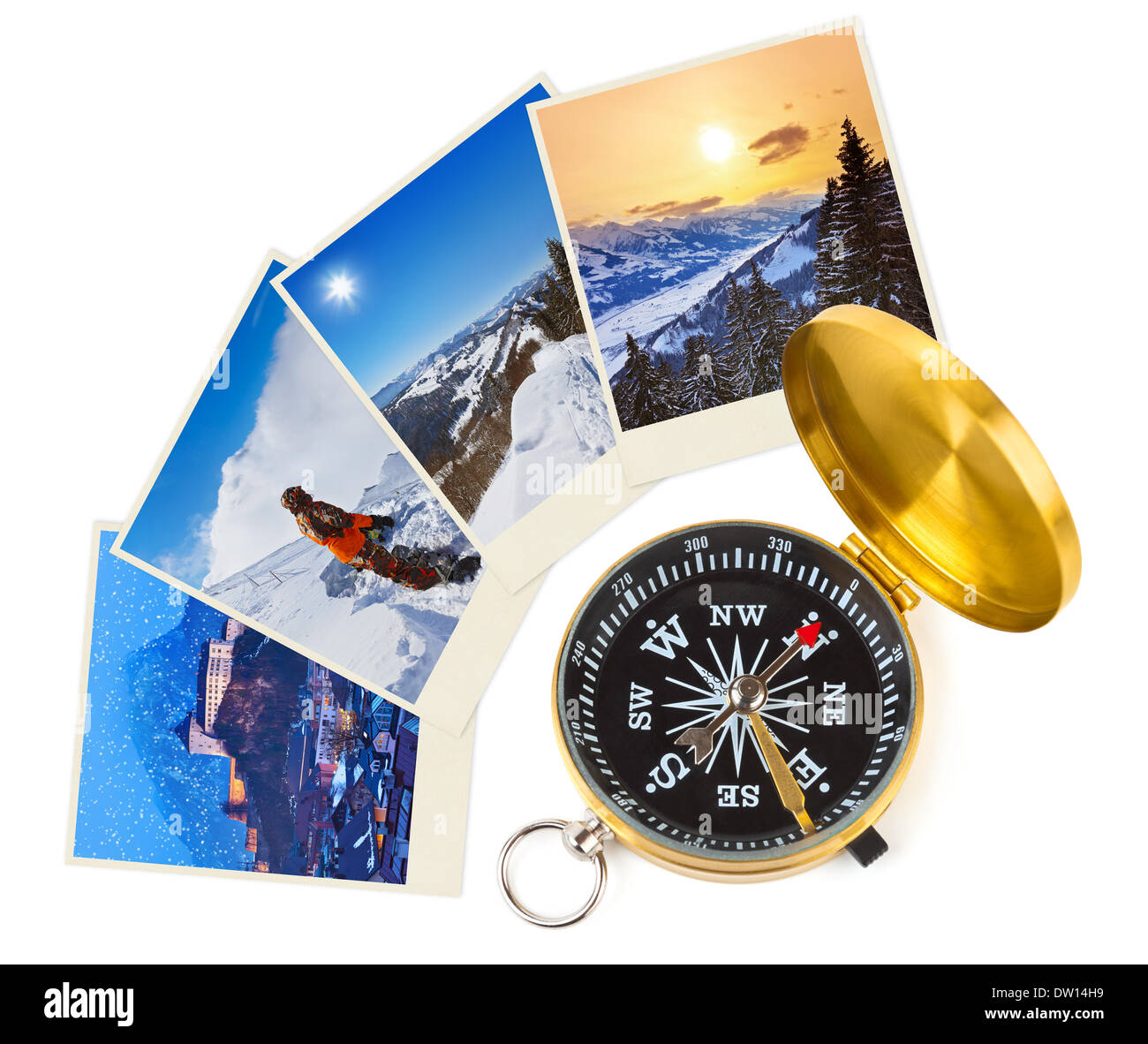 Mountains ski Austria images and compass Stock Photo - Alamy