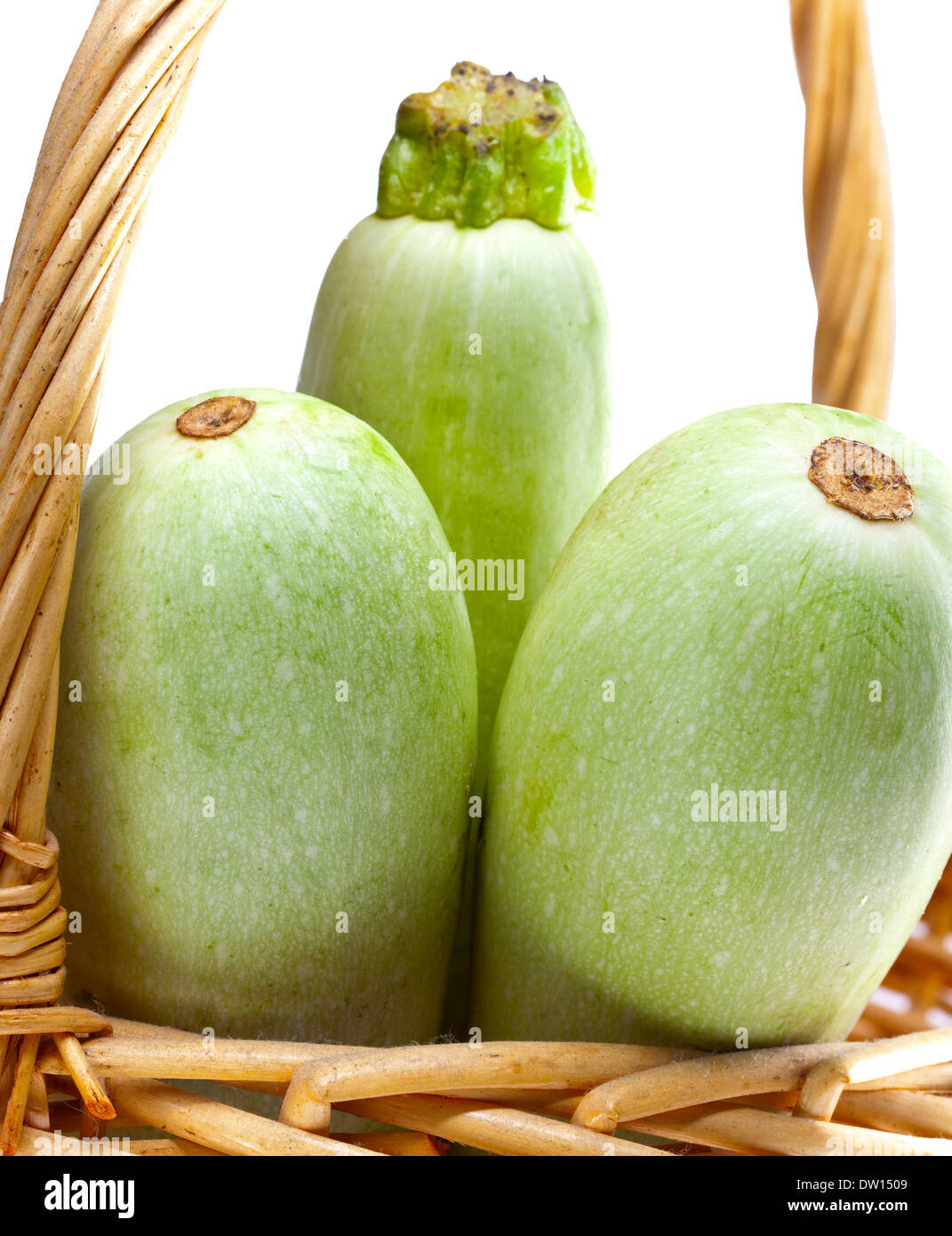 Vegetable marrows in a basket Stock Photo - Alamy