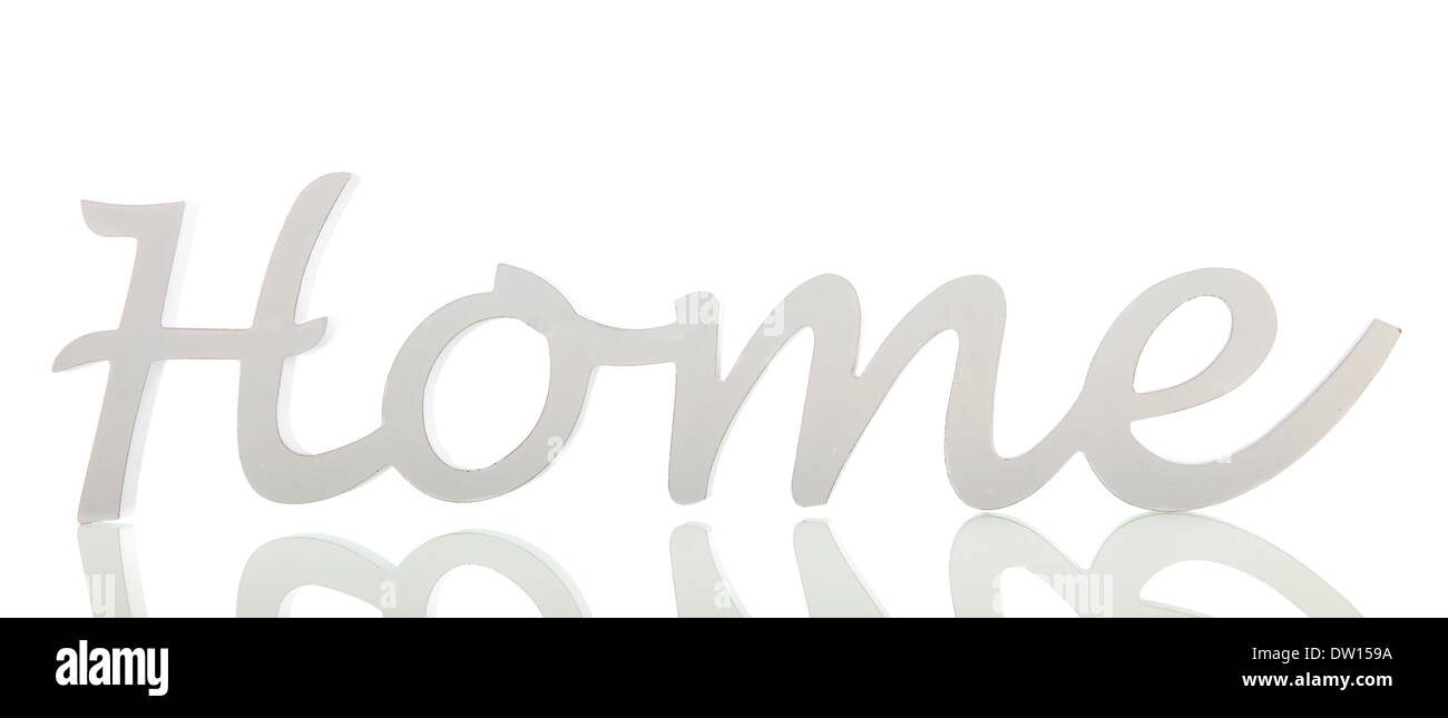 Home in white letters isolated on background Stock Photo - Alamy