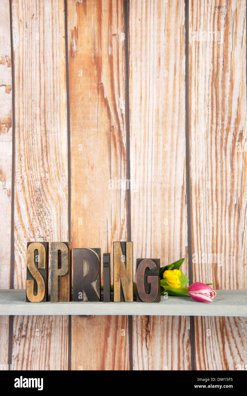 Word spring written flowers hi-res stock photography and images - Alamy