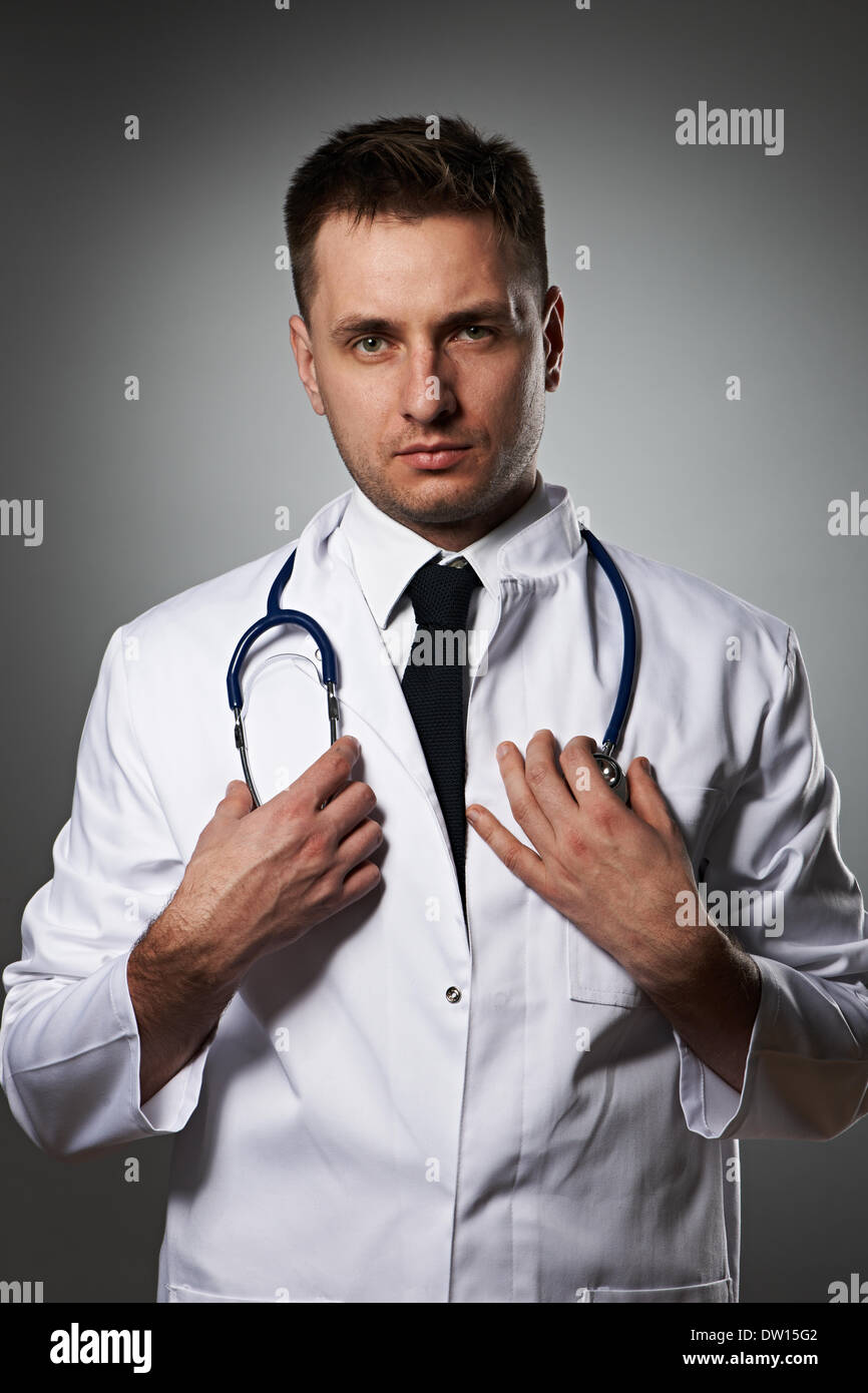 Medical doctor with stethoscope portrait Stock Photo - Alamy
