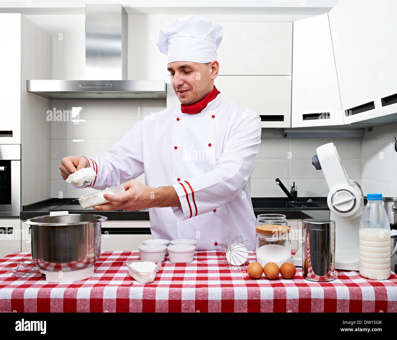Male chef at kitchen Stock Photo - Alamy