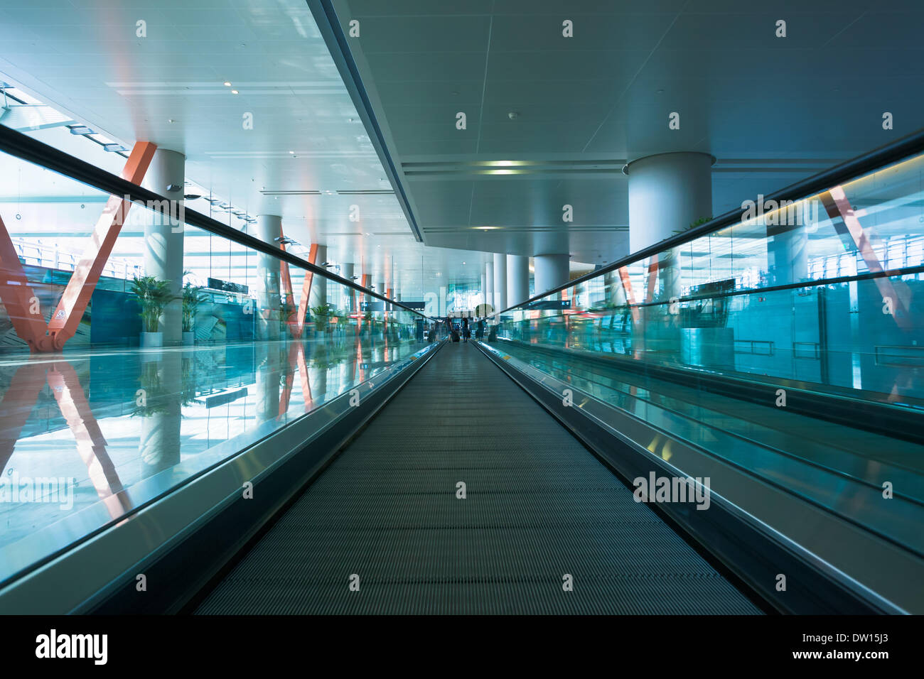escalator in airport terminal Stock Photo - Alamy