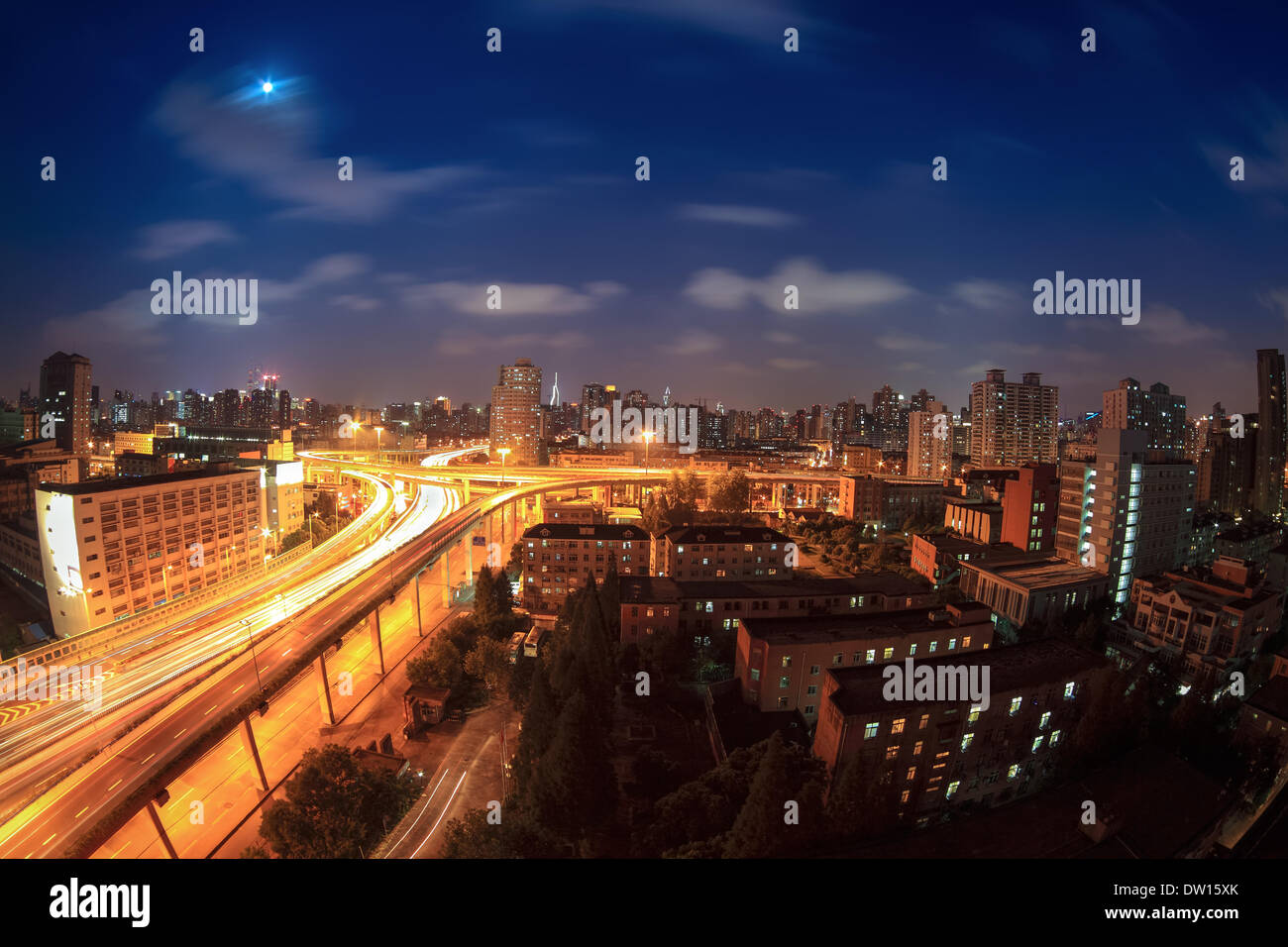 elevated road at night Stock Photo - Alamy