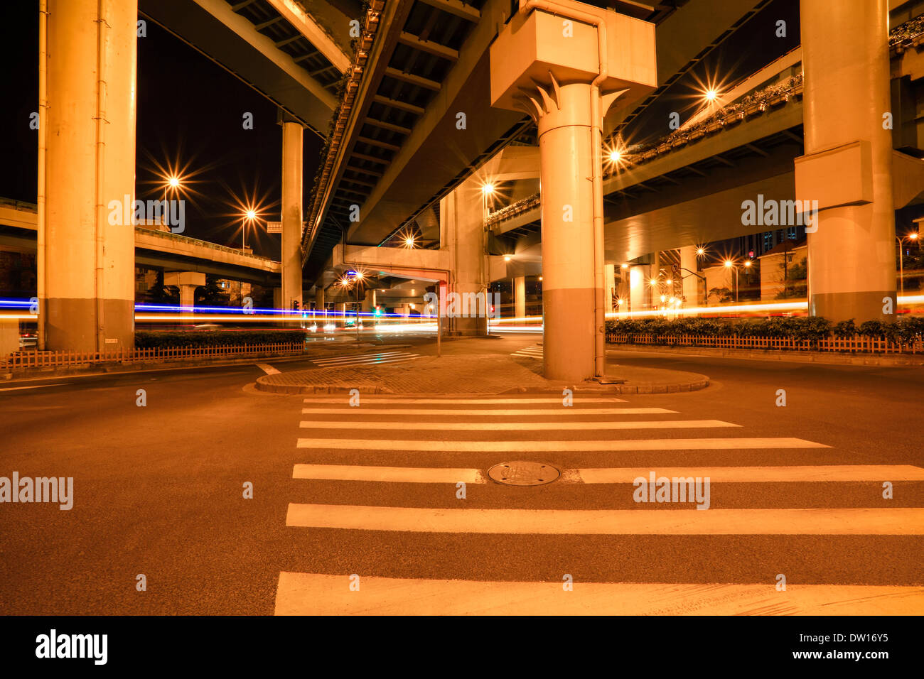 city viaduct at night Stock Photo - Alamy