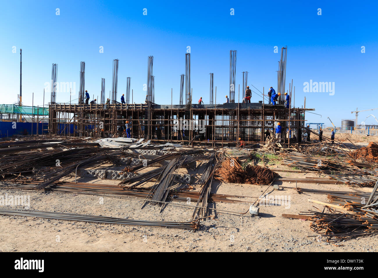 construction site under the blue sky Stock Photo - Alamy