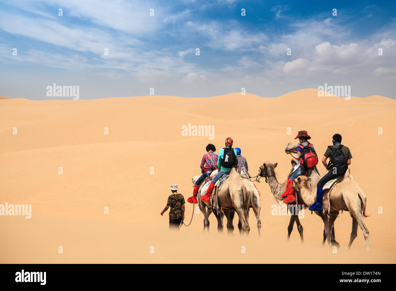 camel caravan in desert Stock Photo - Alamy